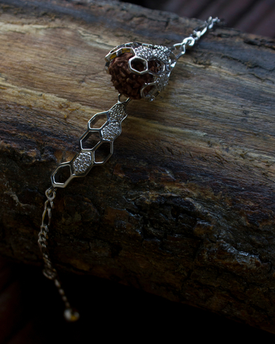 Silver beehive bracelet by My East | The Secret Label