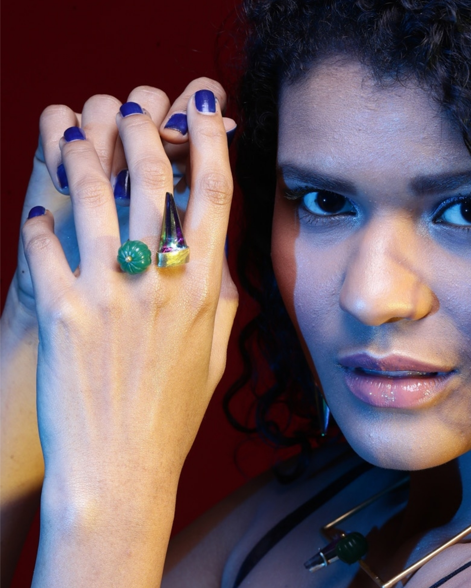 Green and gold melon ring by Nitaara | The Secret Label