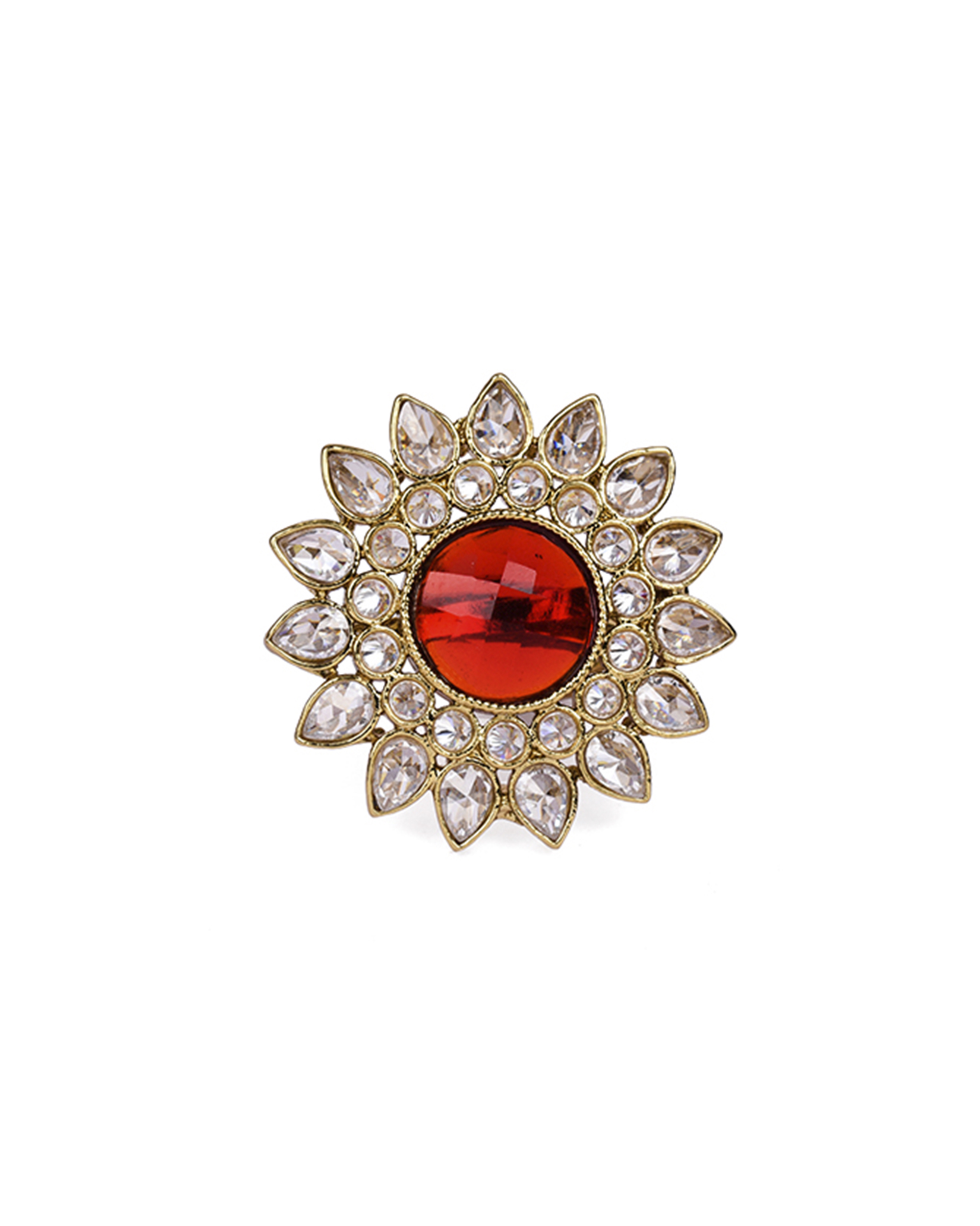 Crystal Red Stone Ring by Kista | The Secret Label