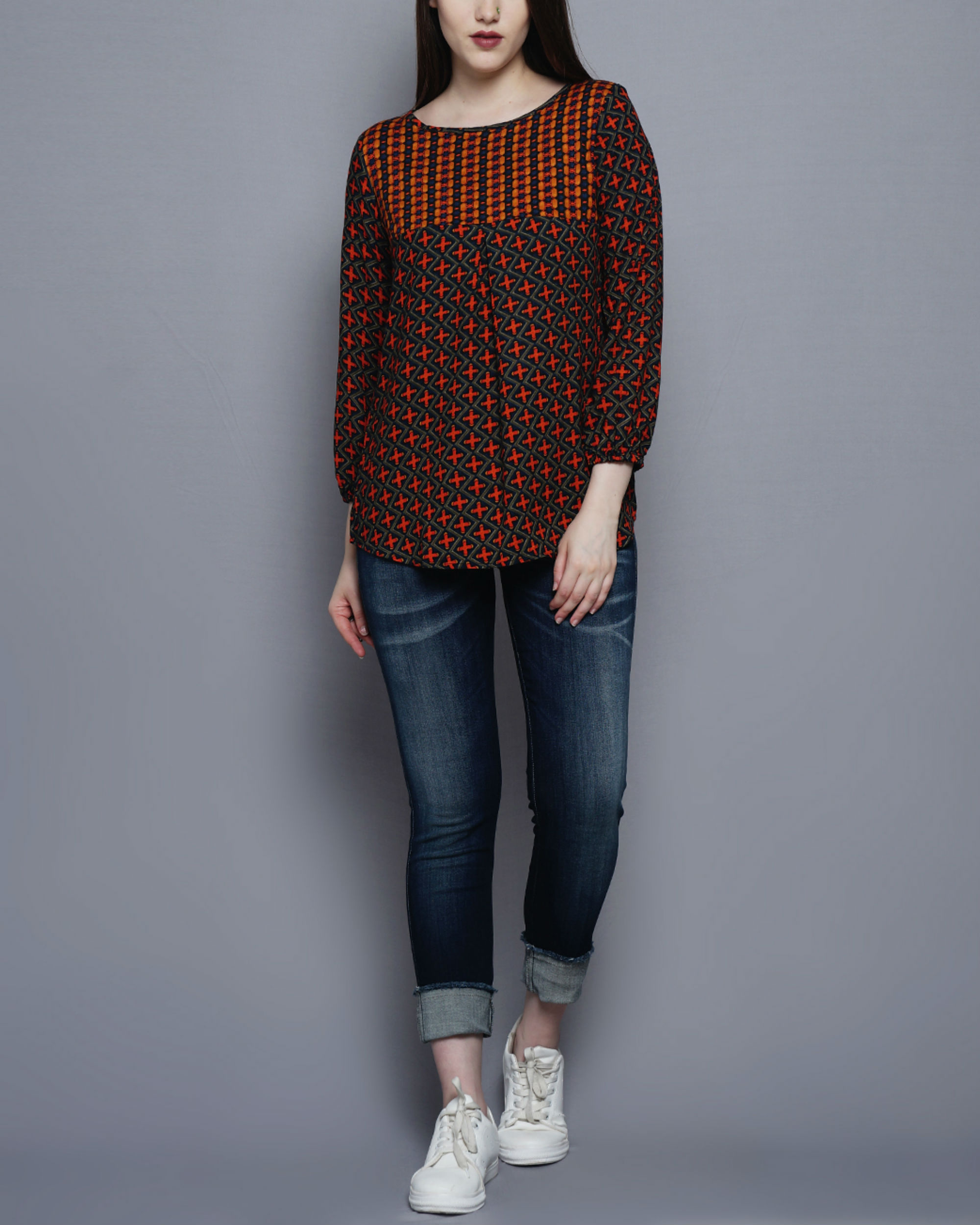 Multicolored yoke top by UNTUNG | The Secret Label