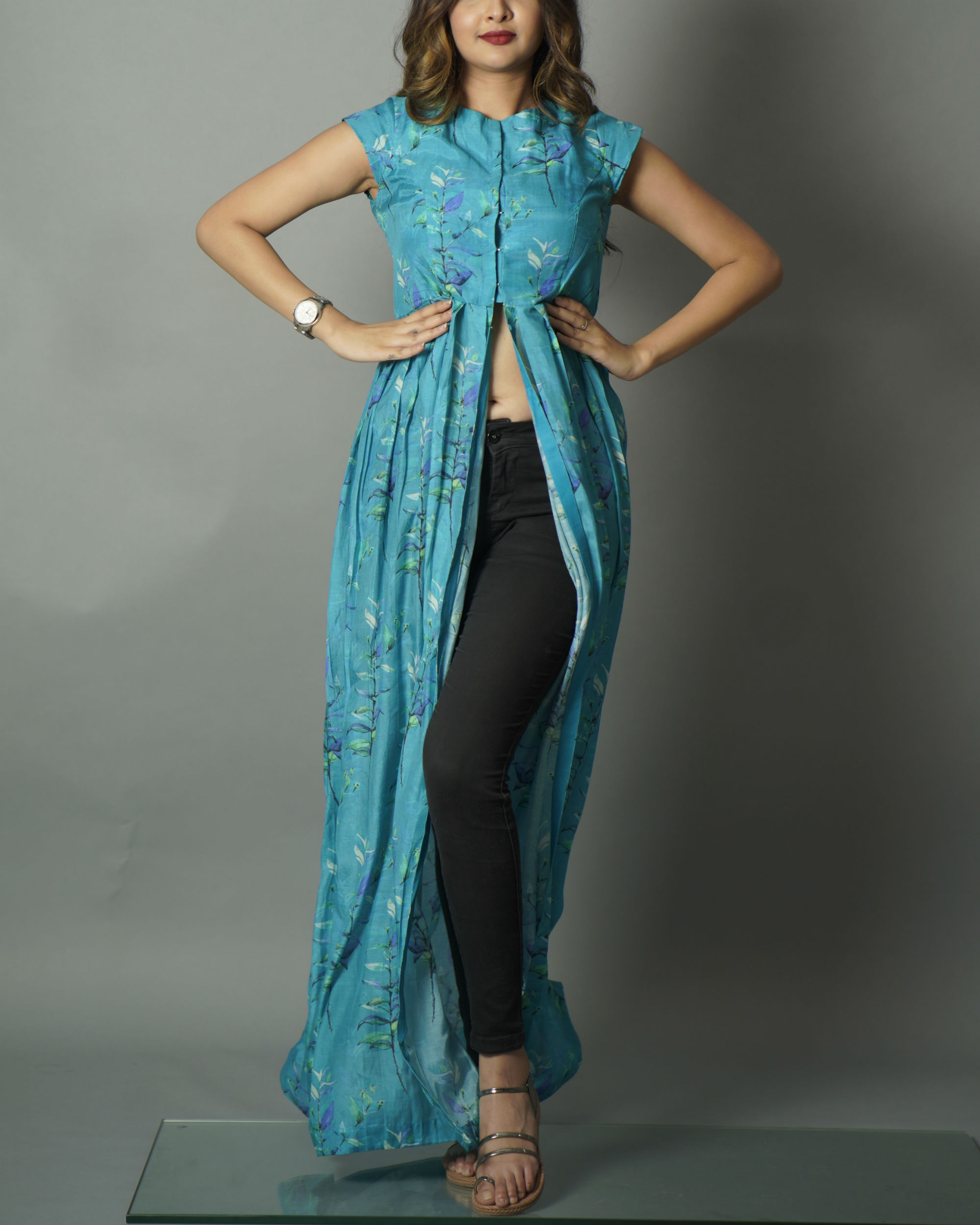 Sea blue cape by Mint Mauve | The Secret Label