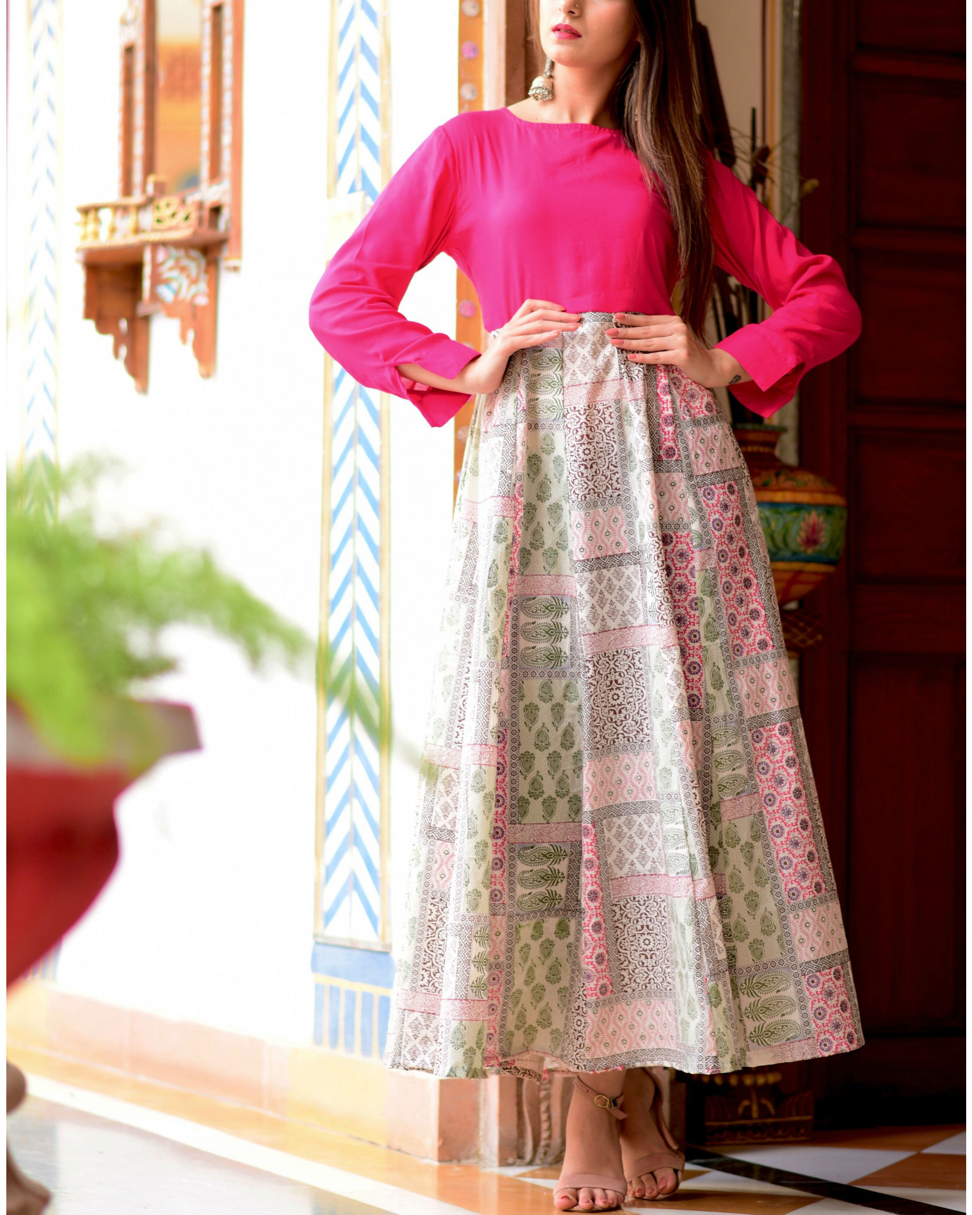 Pink multi print dress by Thread and Button | The Secret Label