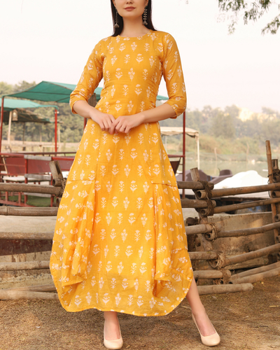 Breezy yellow dress by Desi Doree | The Secret Label
