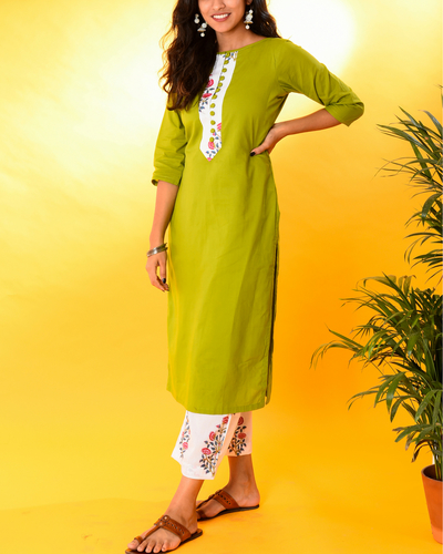 Cotton placket detailed suit by The Cotton Staple | The Secret Label