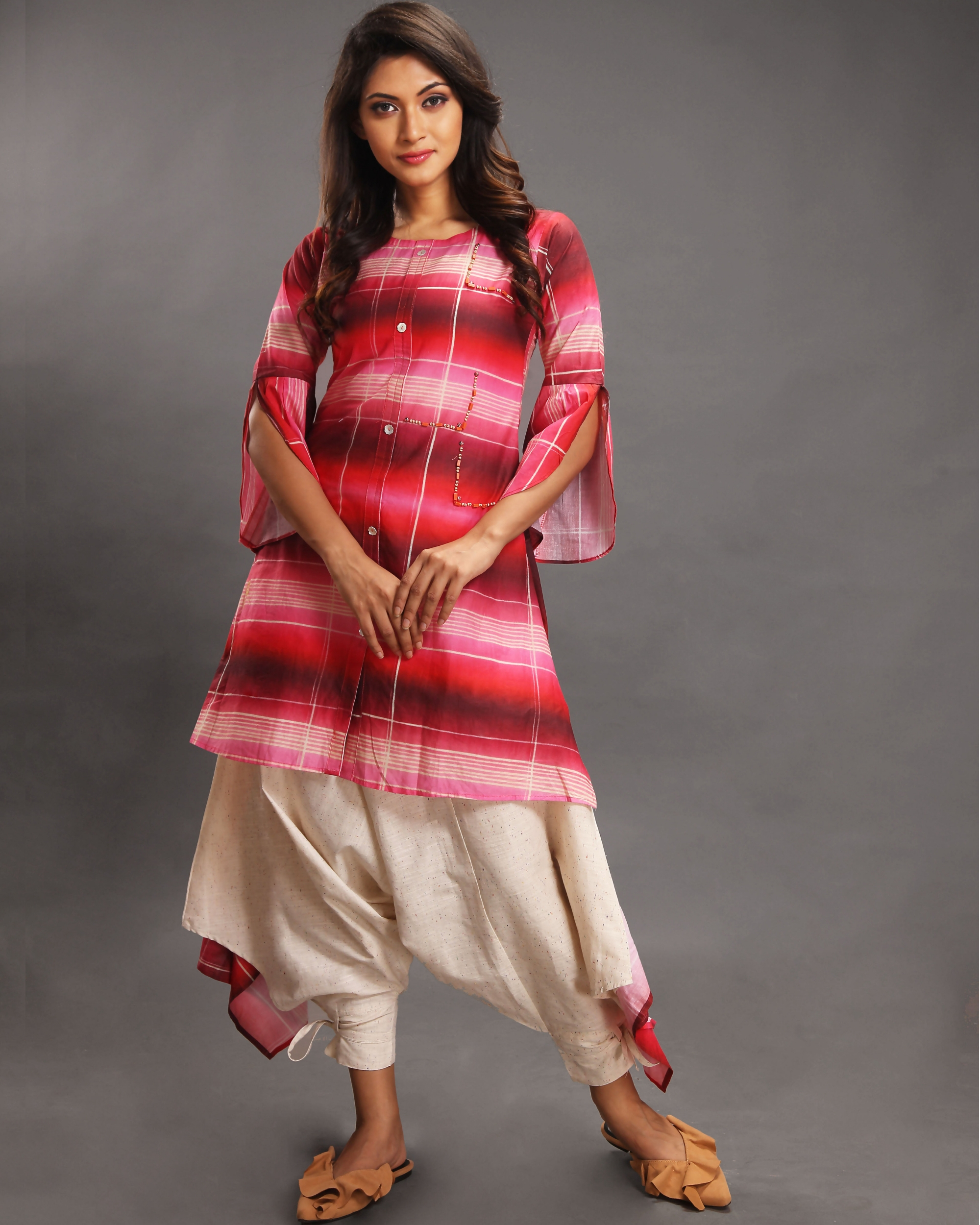 Pink and white tunic set by Miar | The Secret Label