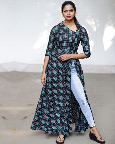 High slit block printed tunic by The Anarkali Shop | The Secret Label