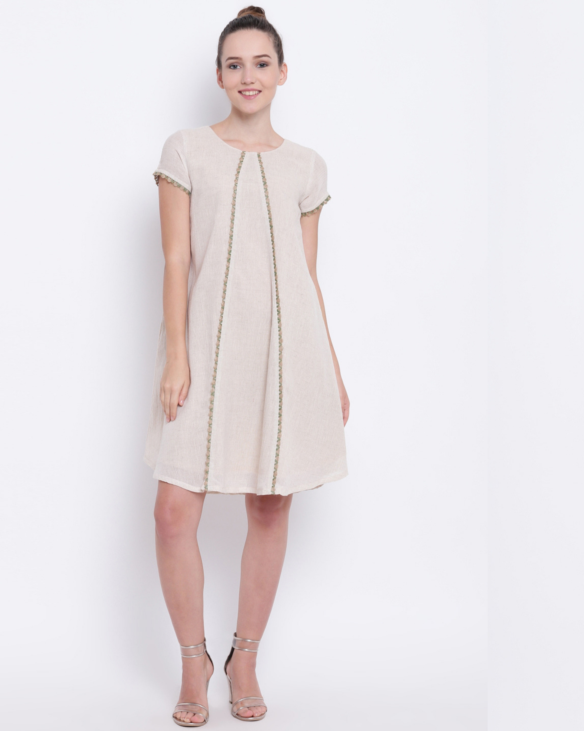 Cotton jute lace detailed dress by trueBrowns | The Secret Label