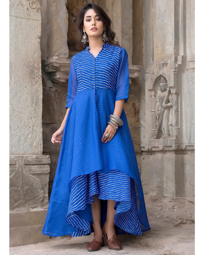 Egyptian blue asymmetric dress by The Home Affair | The Secret Label