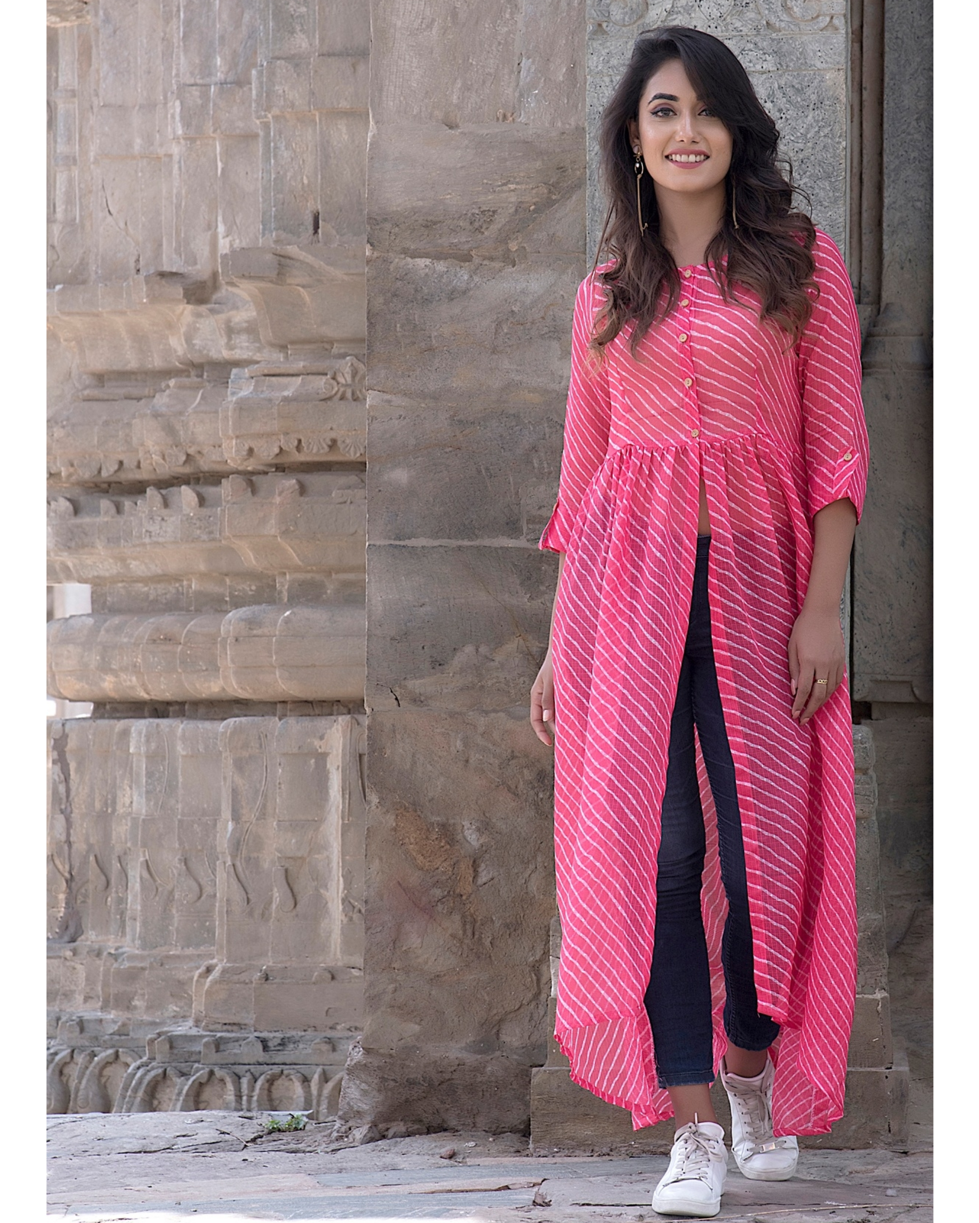 Coral pink cape by The Home Affair | The Secret Label