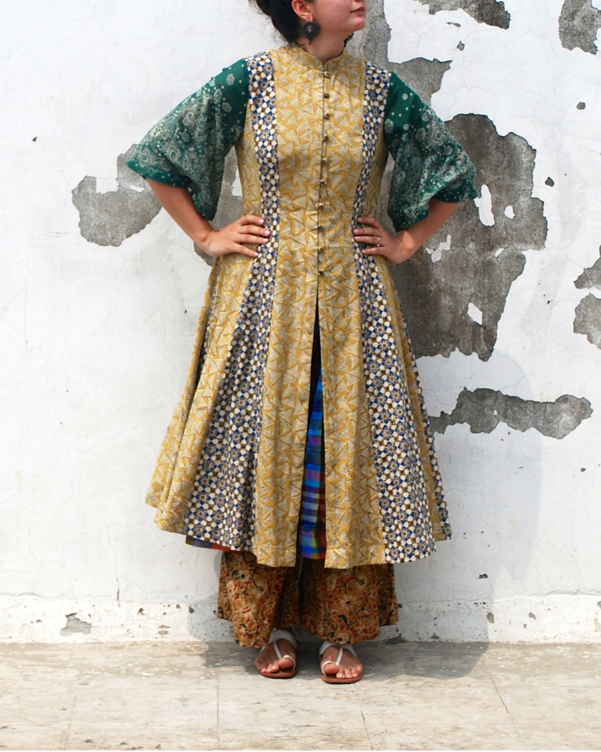 Olive achkan by Itr | The Secret Label