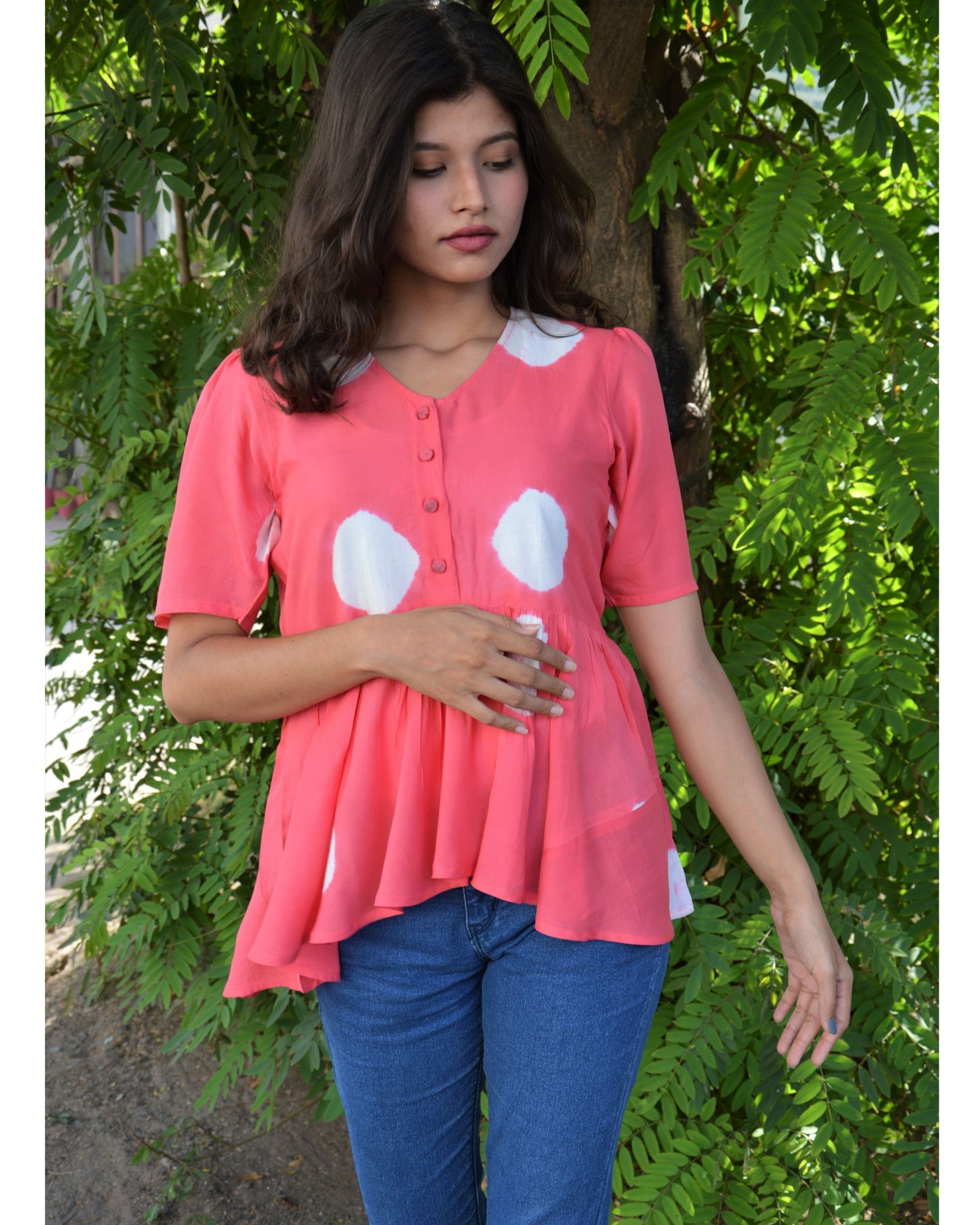 Cotton candy high low peplum top by Studio Tattva | The Secret Label