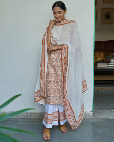 Rust brown suit set - set of three by Shrinkhla | The Secret Label