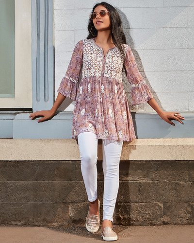 Brown Digital Printed top by Satya Designs | The Secret Label