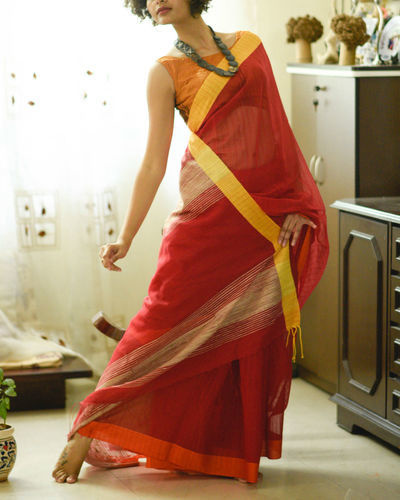Yellow and red sari by Suta | The Secret Label