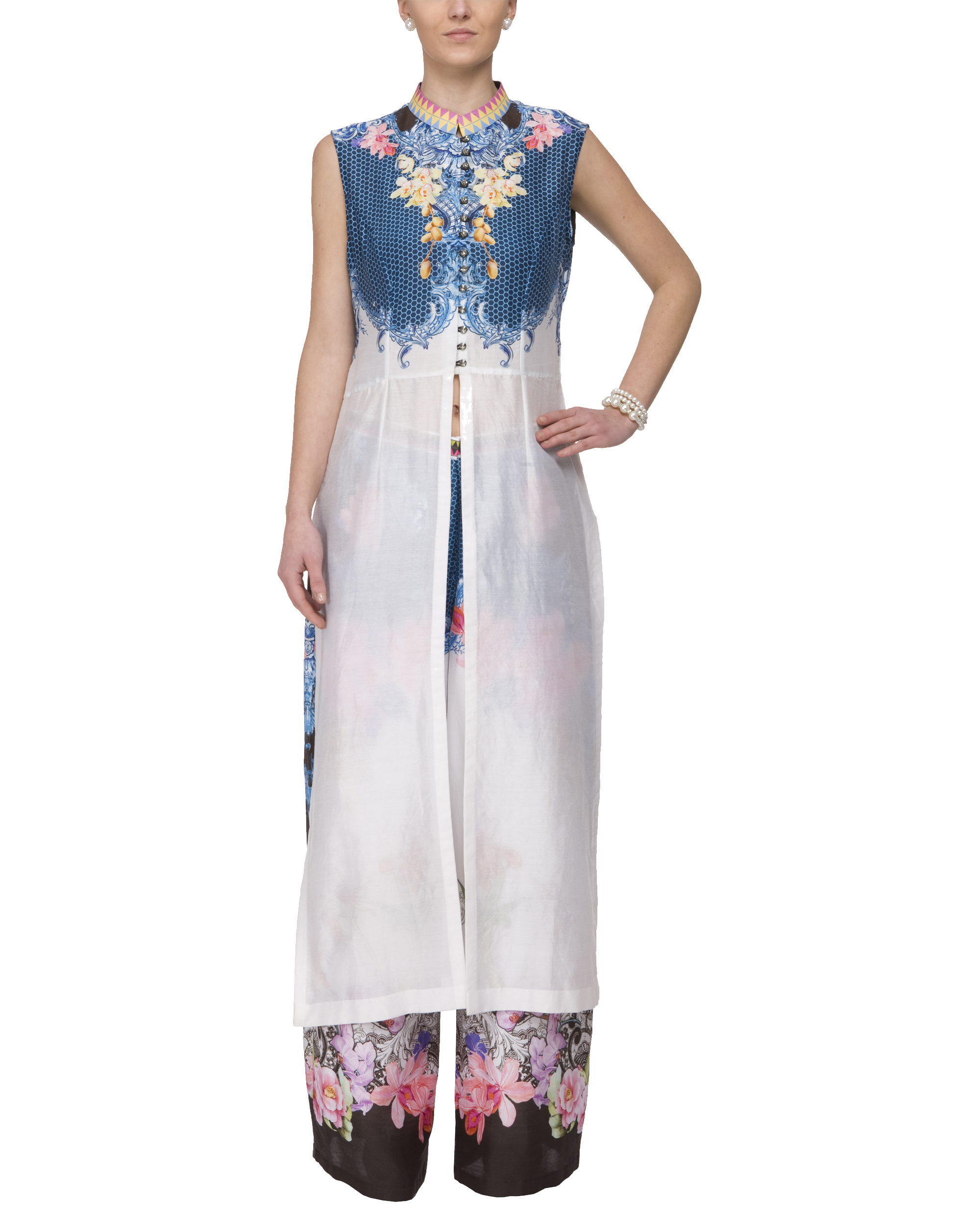 Seychelles blue long kurti with palazzo by Rajdeep Ranawat | The Secret ...