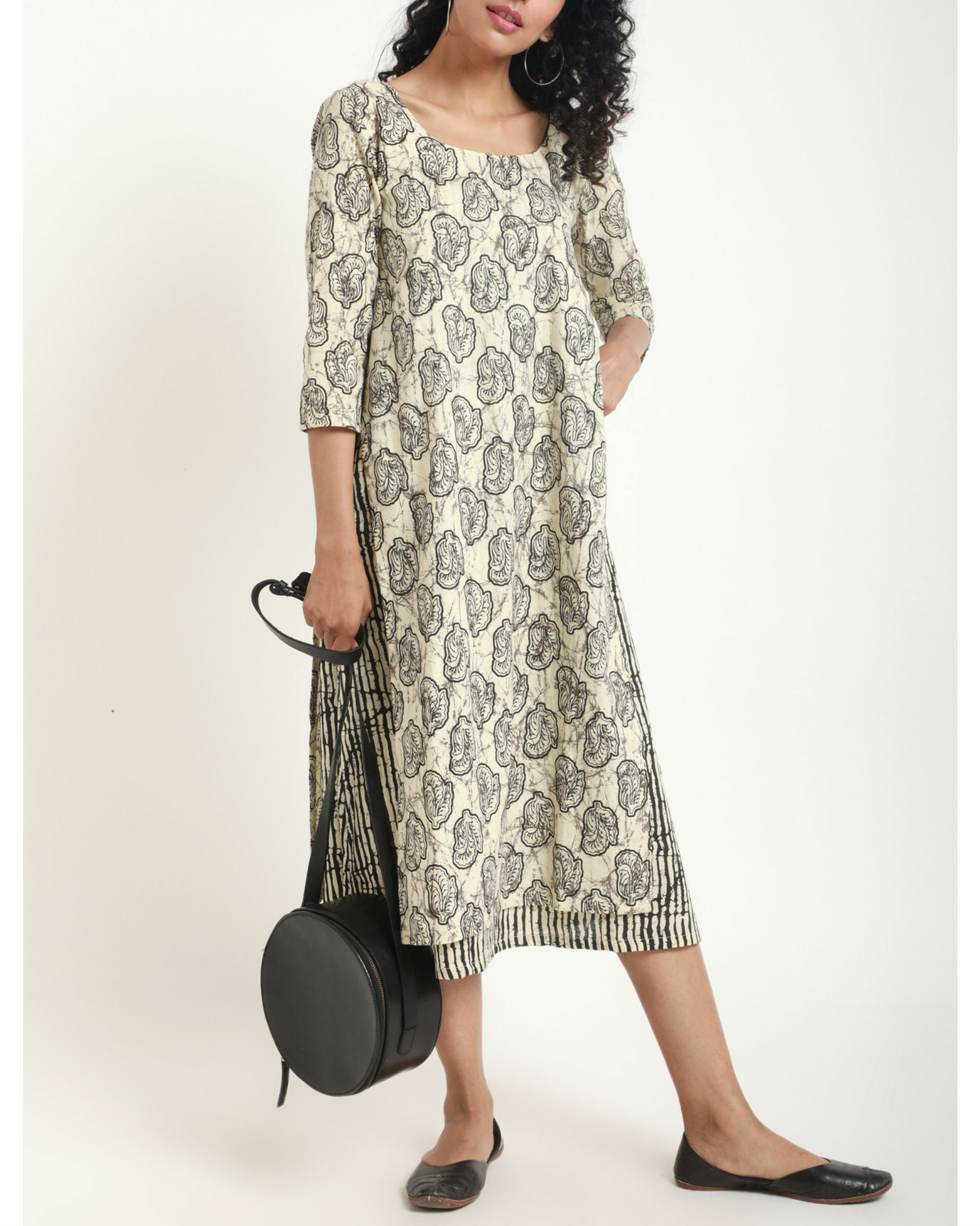 Striped Ivory Layered Dress by trueBrowns | The Secret Label