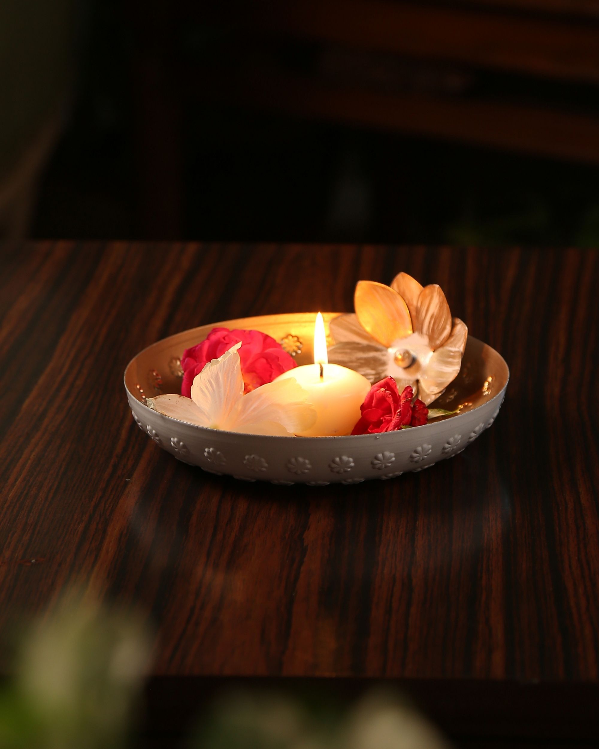 Lotus motif decorative plate - Small by Amoliconcepts | The Secret Label