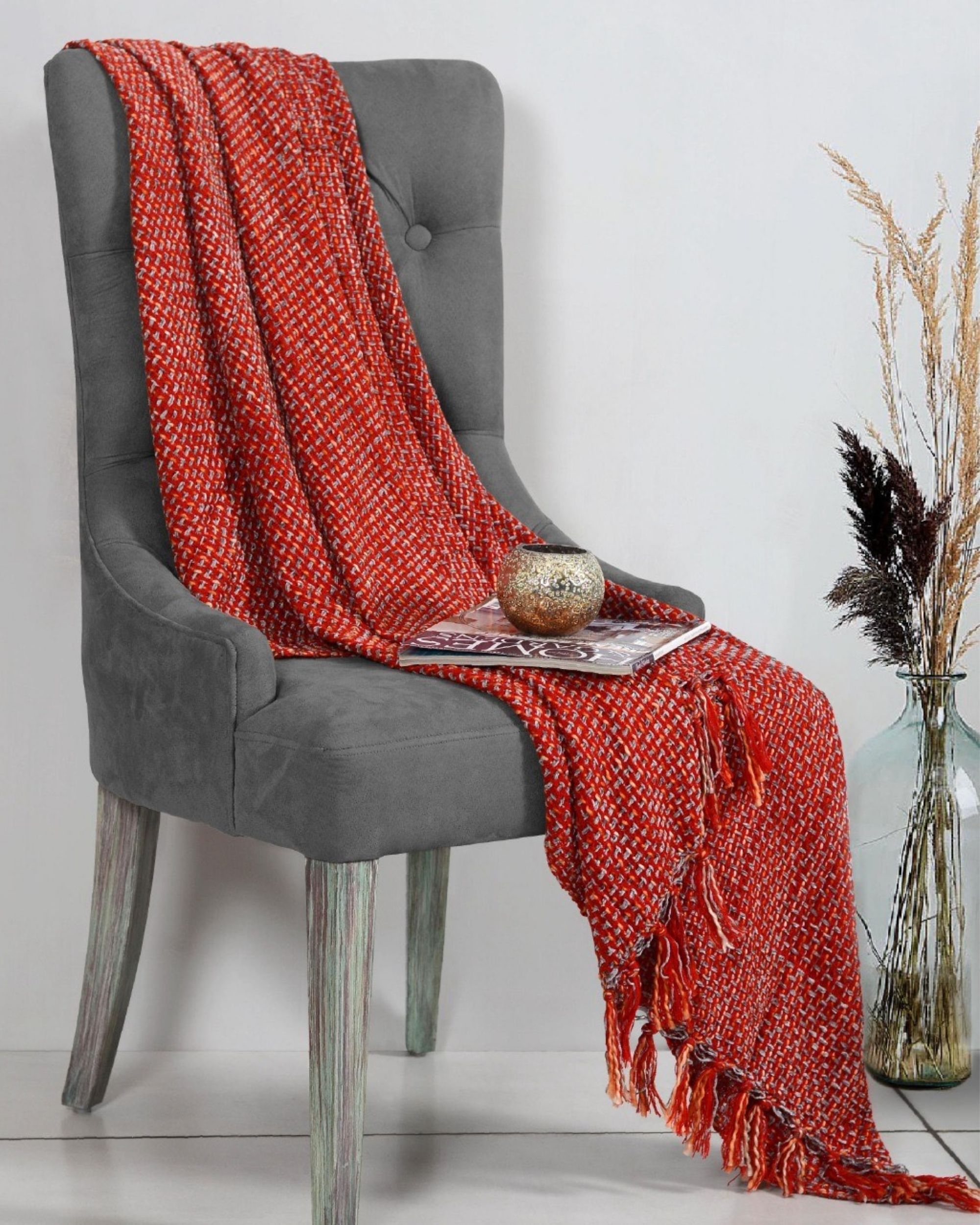 Bright red throw by Ode and Cleo | The Secret Label