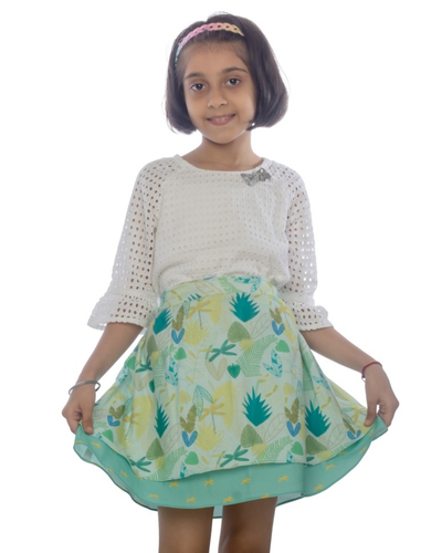 Leafy forest layered skirt by Miko Lolo | The Secret Label