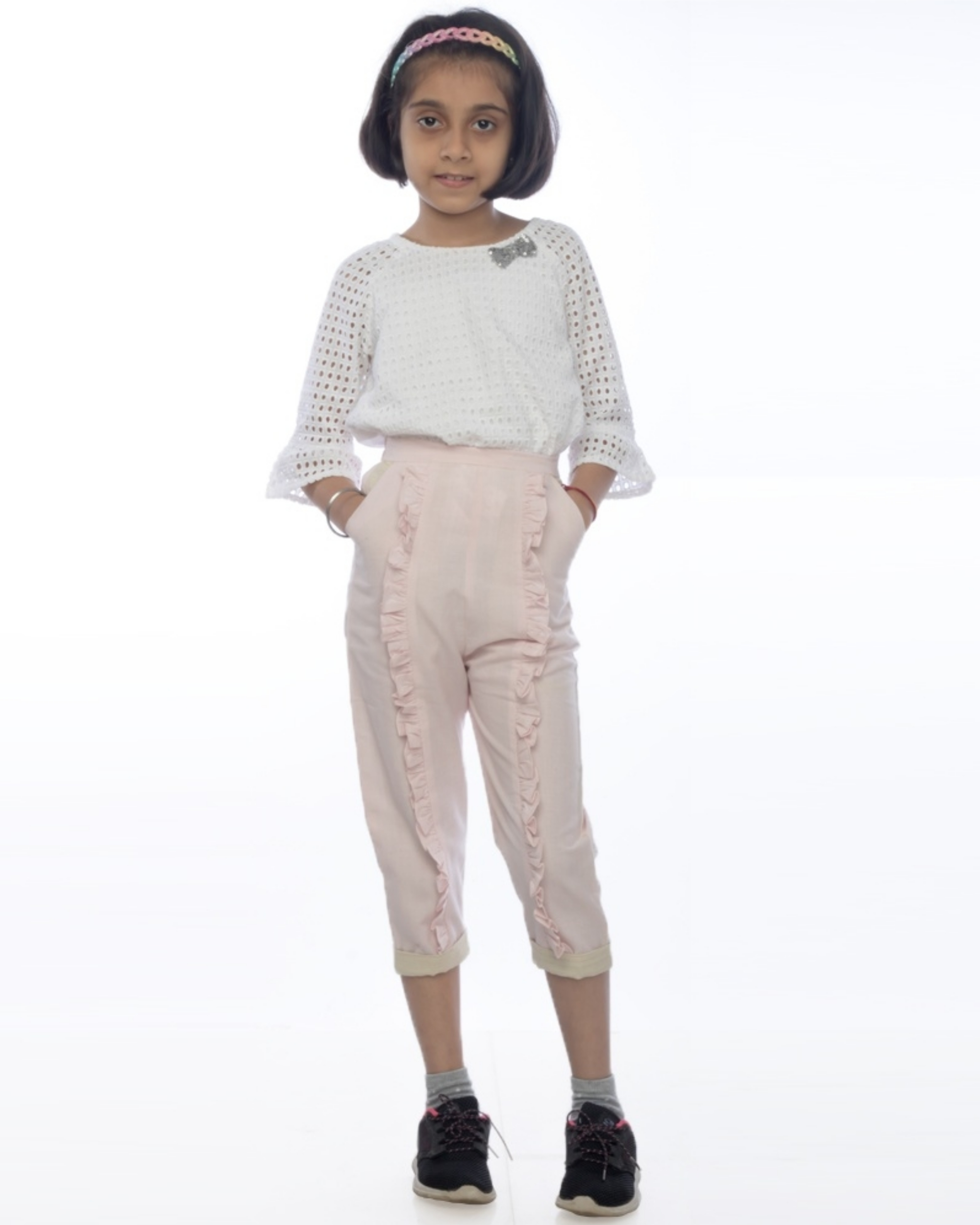 Pebble pink ruffle pants by Miko Lolo | The Secret Label