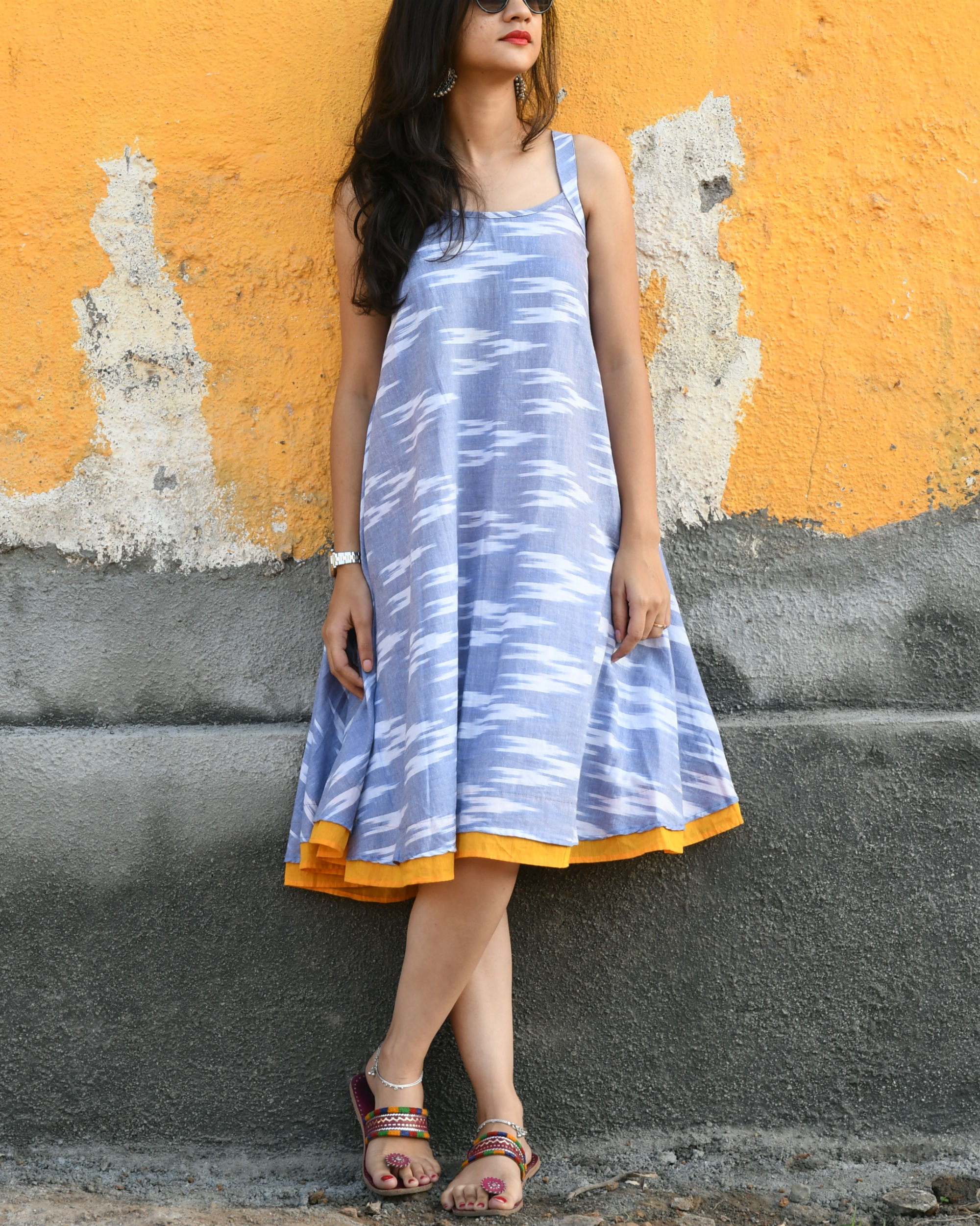 Blue swing dress by Threeness | The Secret Label