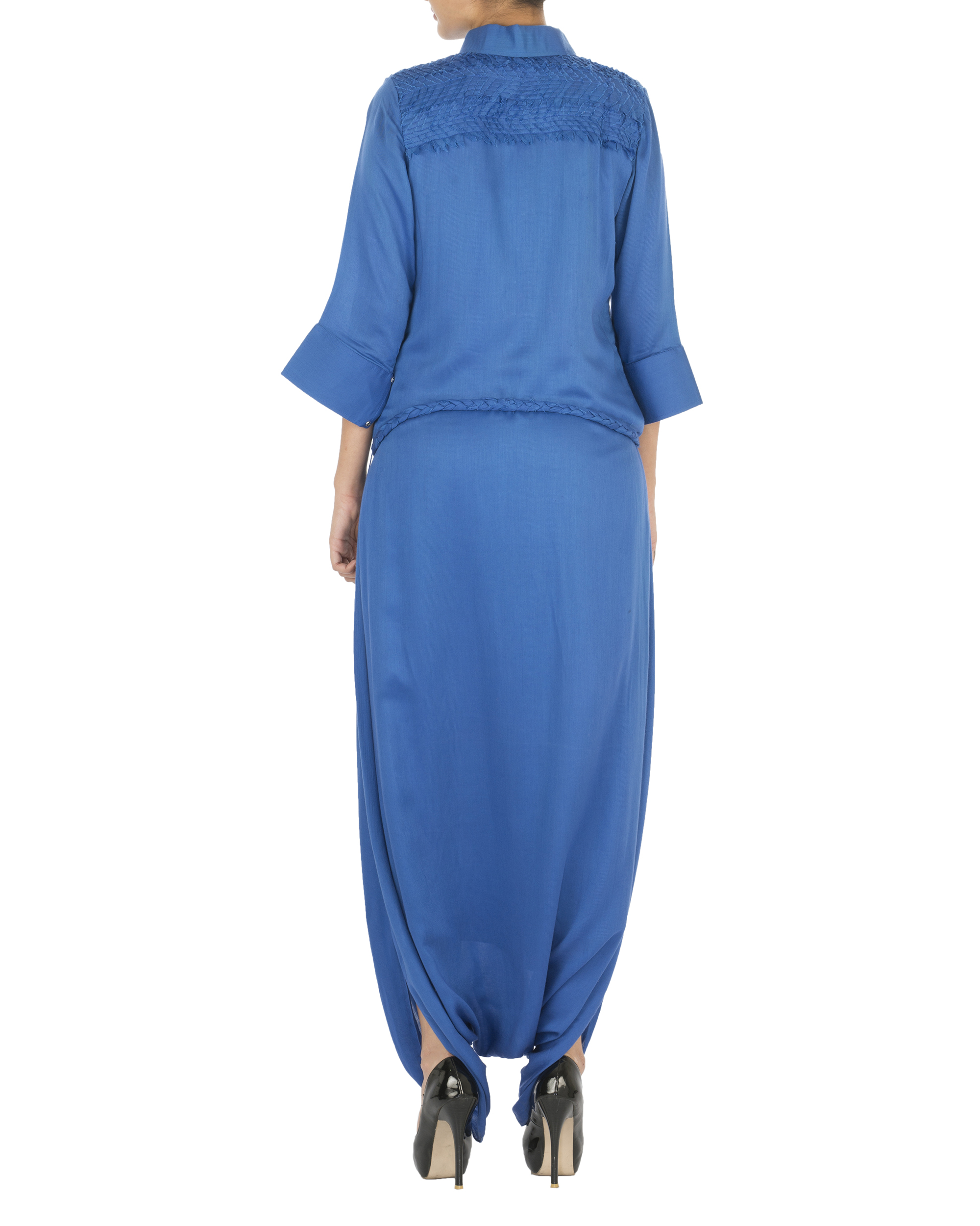 Blue dhoti dress by Lotus Sutr | The Secret Label