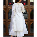 White chanderi set by Siddhi Creation | The Secret Label
