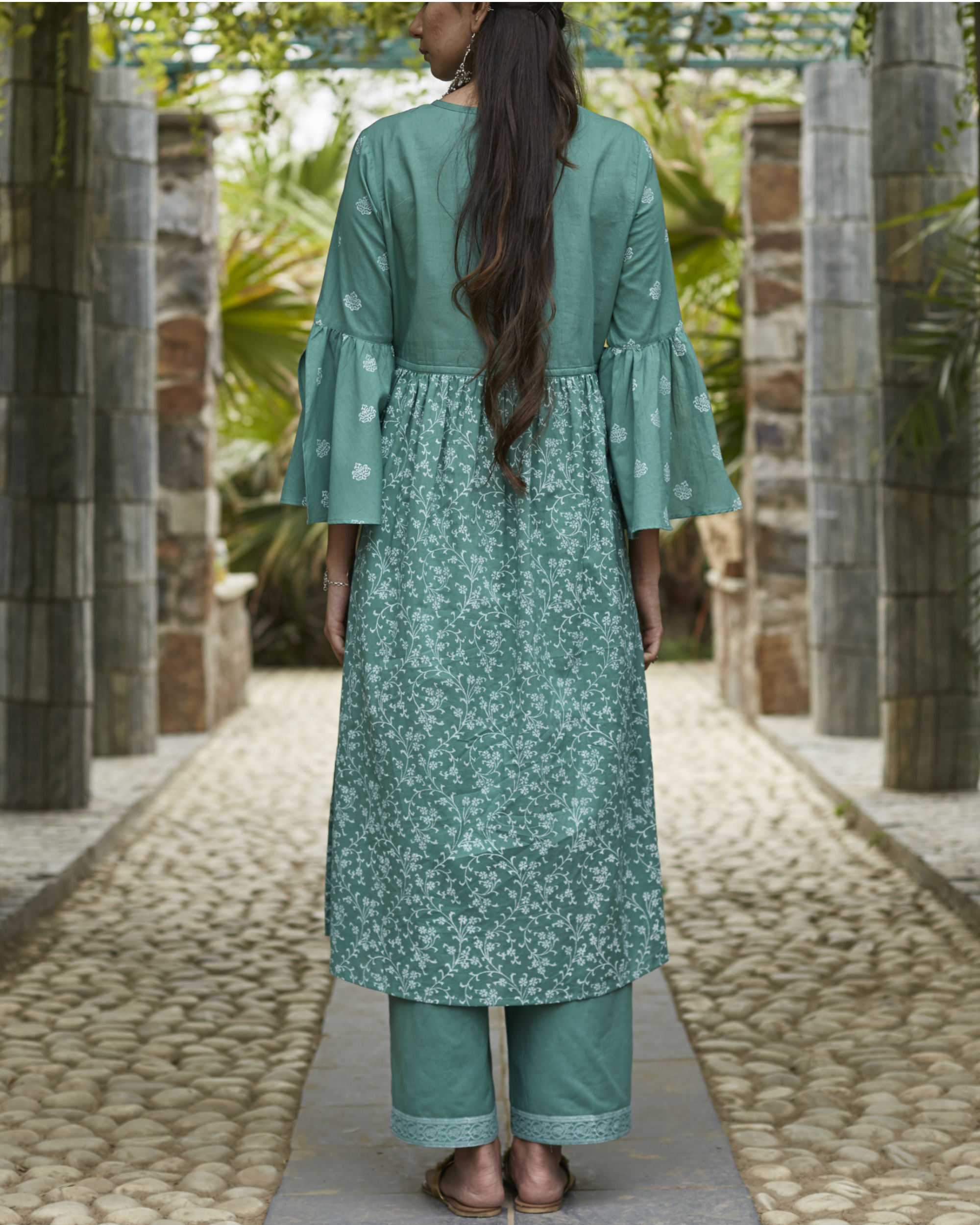 Fern green sriya set with dupatta by Ekanya | The Secret Label