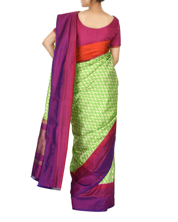 Tesselated ikat sari by Weaves Of India | The Secret Label