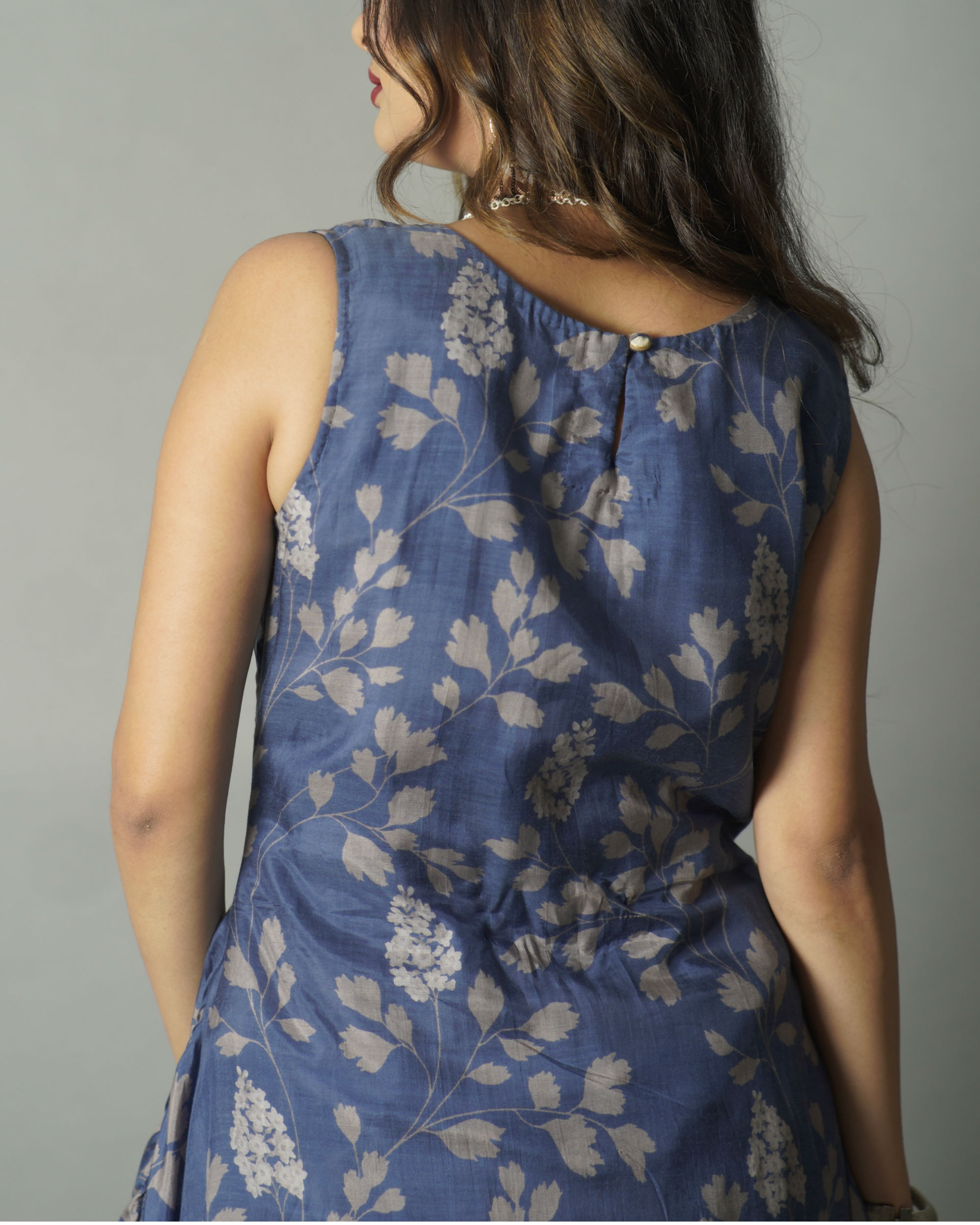 Navy blue printed tunic by Mint Mauve | The Secret Label