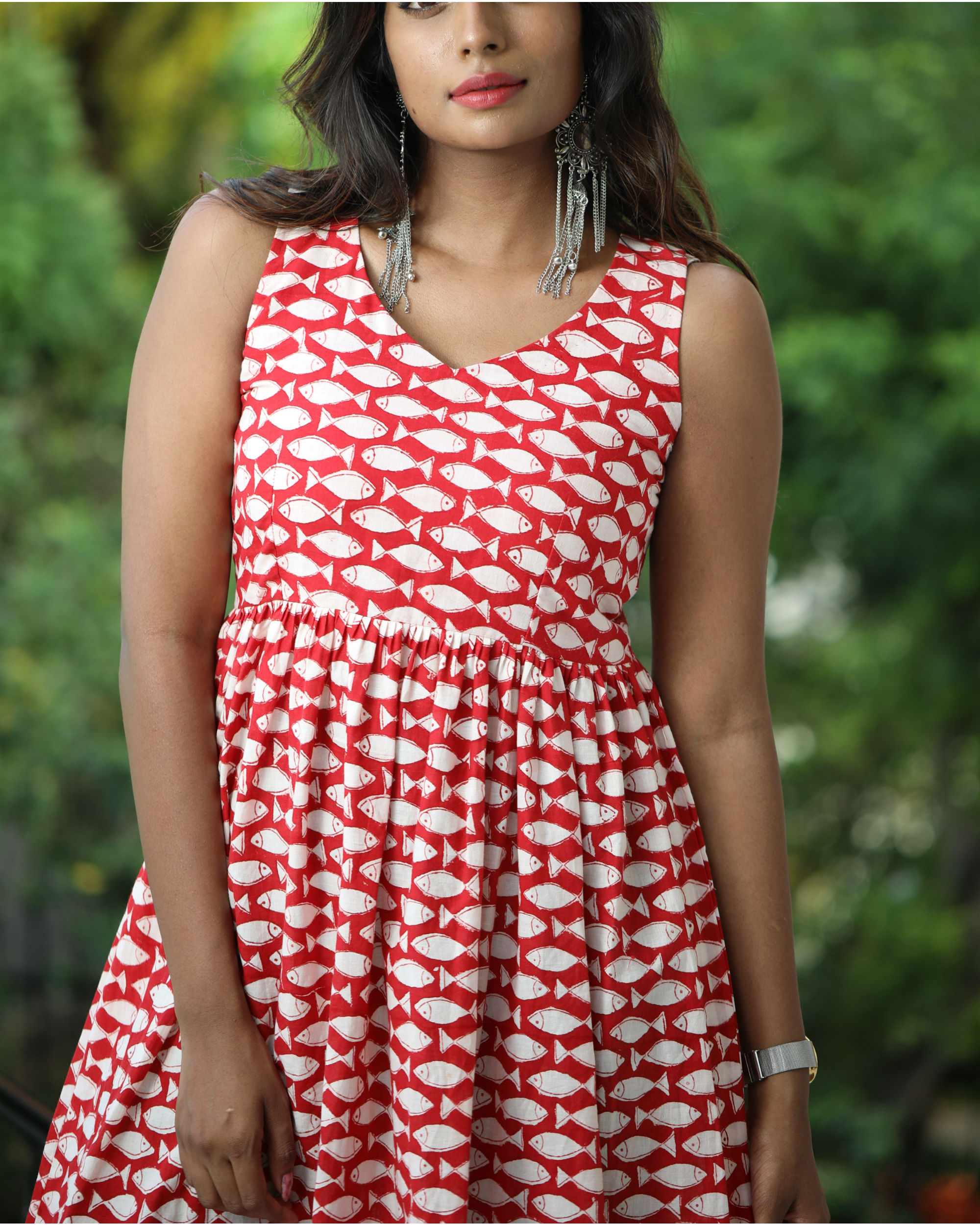 Red fish dress by Mint Mauve | The Secret Label