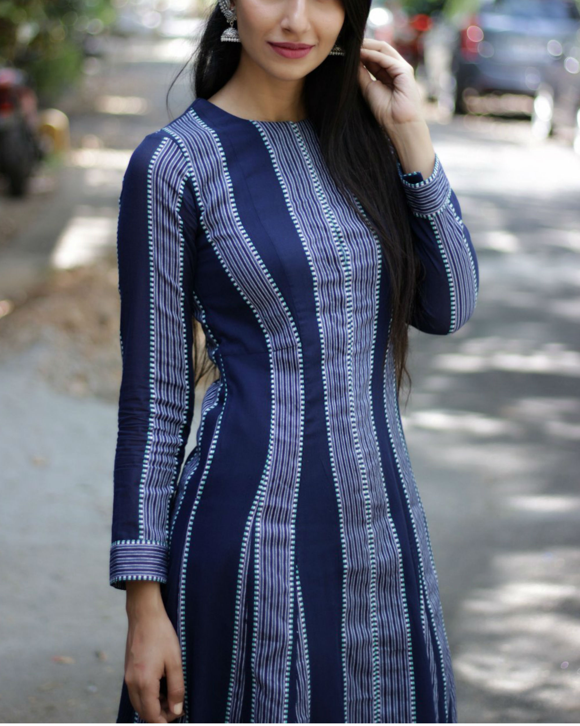 Blue kantha dress by Label Rishmaan | The Secret Label