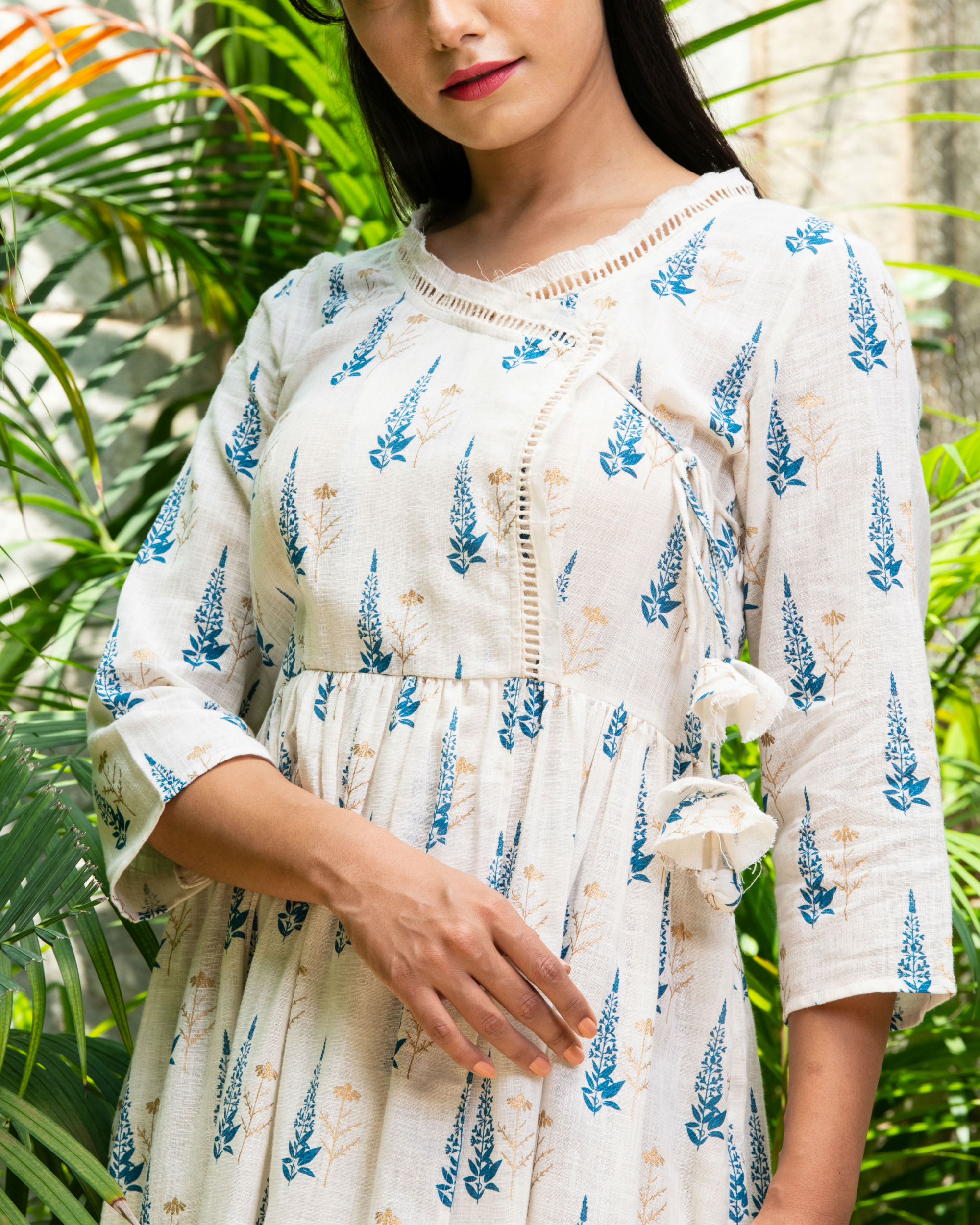 Mughal inspired print angrakha dress by Kapraaha | The Secret Label