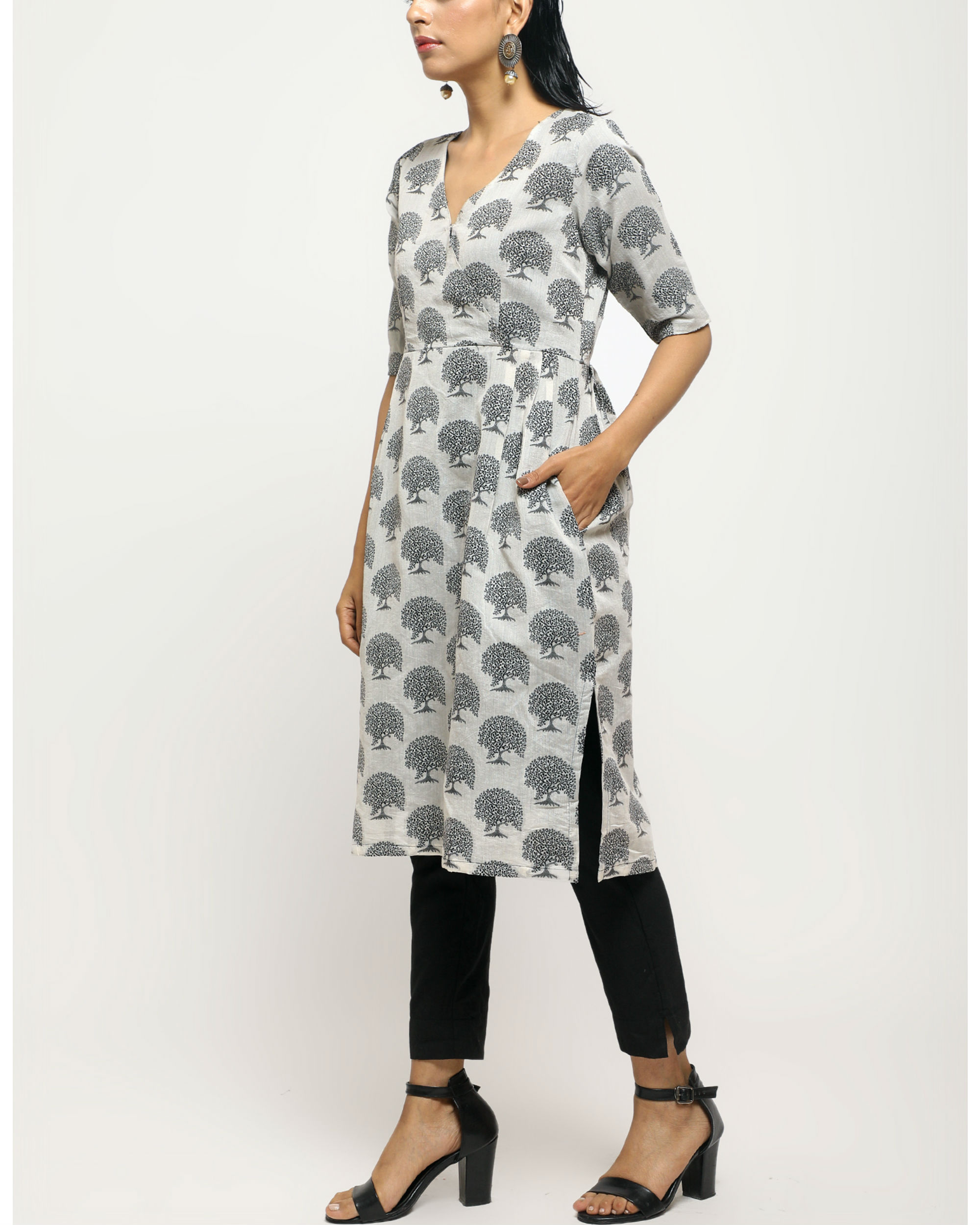 White Angrakha Tree Print set by trueBrowns | The Secret Label