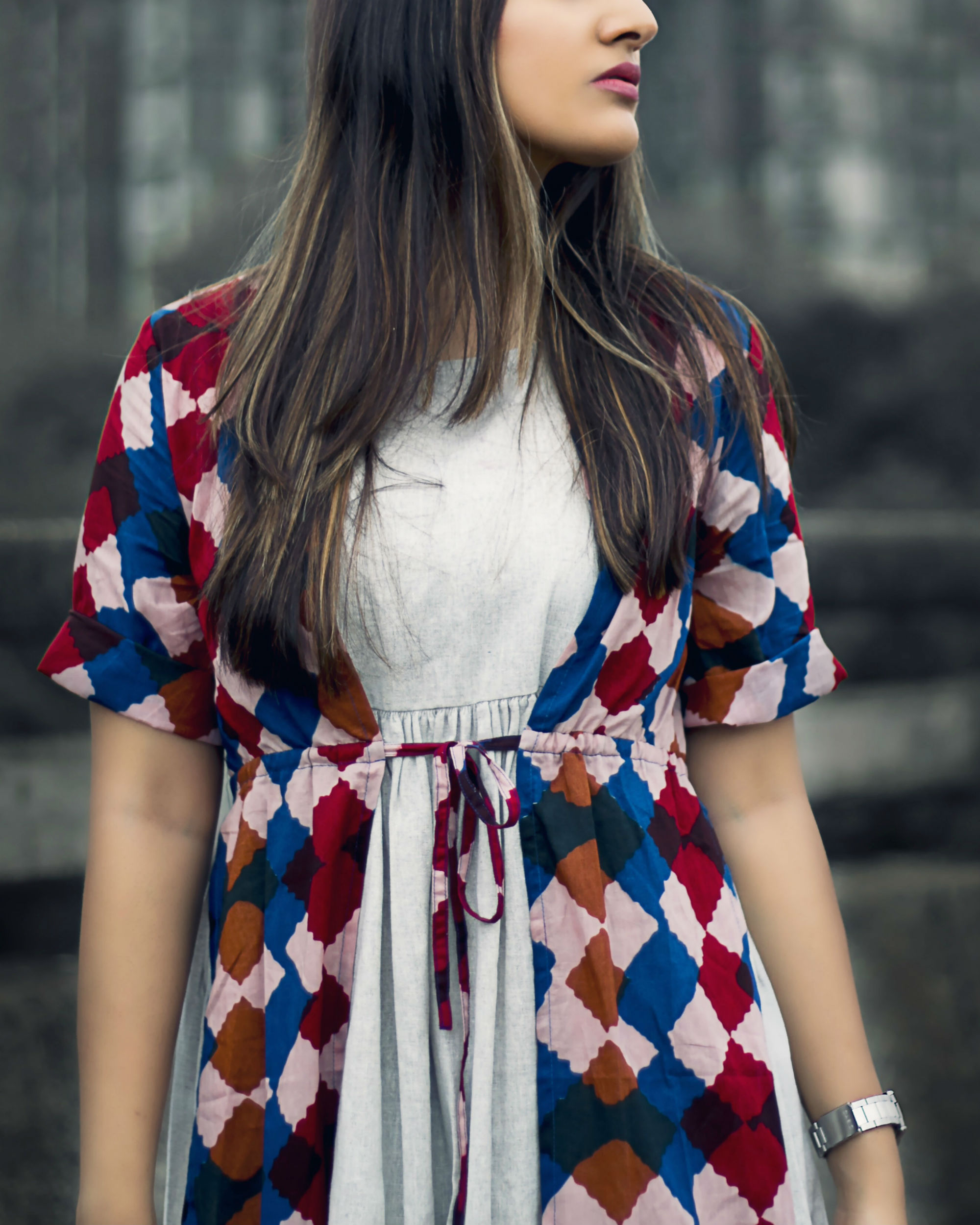 Multicolor jacket maxi dress by Gulaal | The Secret Label