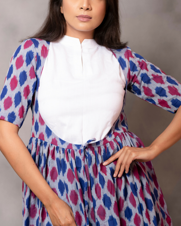 Blue ikat overcoat tunic by Mint Mauve | The Secret Label