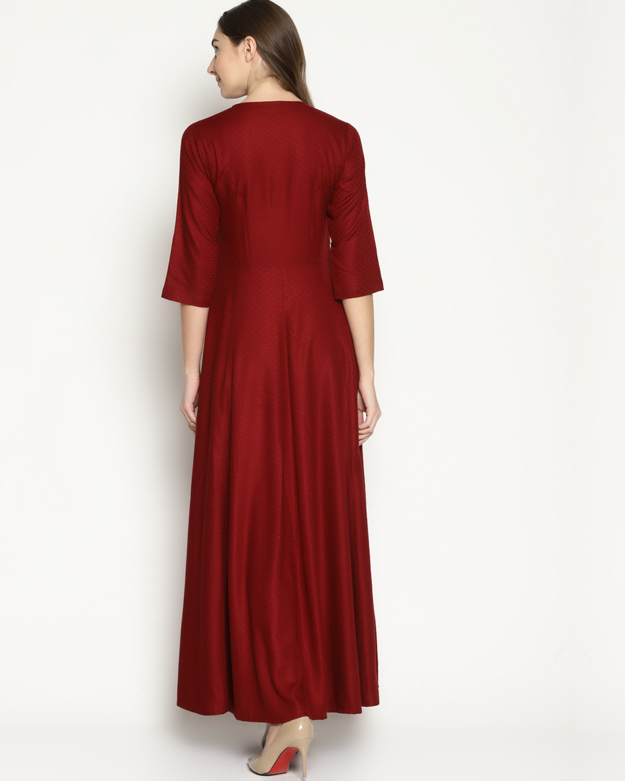 Red flared maxi dress by Label Y | The Secret Label