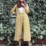 Yellow printed jacket set - set of three by Threeness | The Secret Label