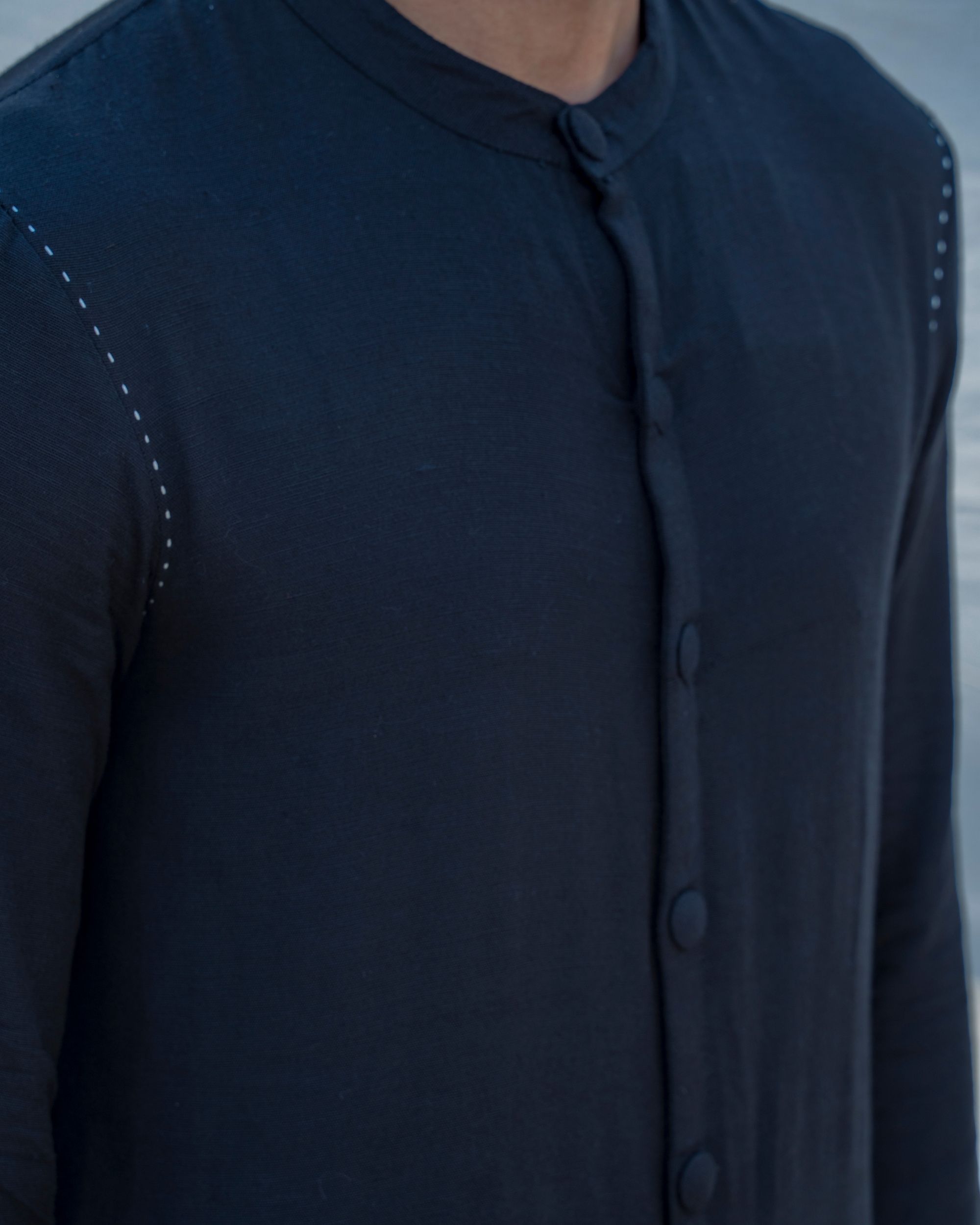 Black side cut kurta by BOHAME | The Secret Label