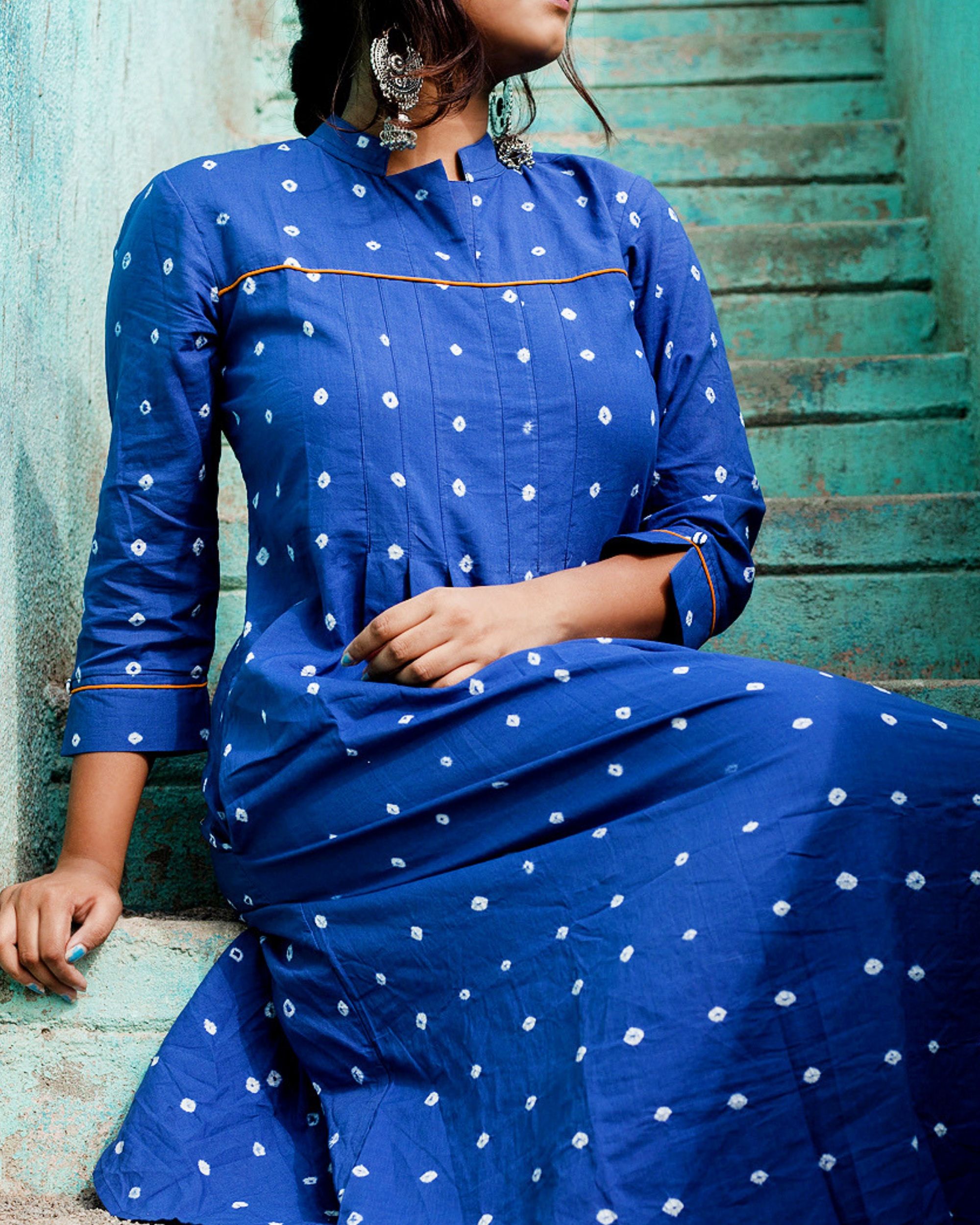 Indigo blue long dress by Gulaal | The Secret Label