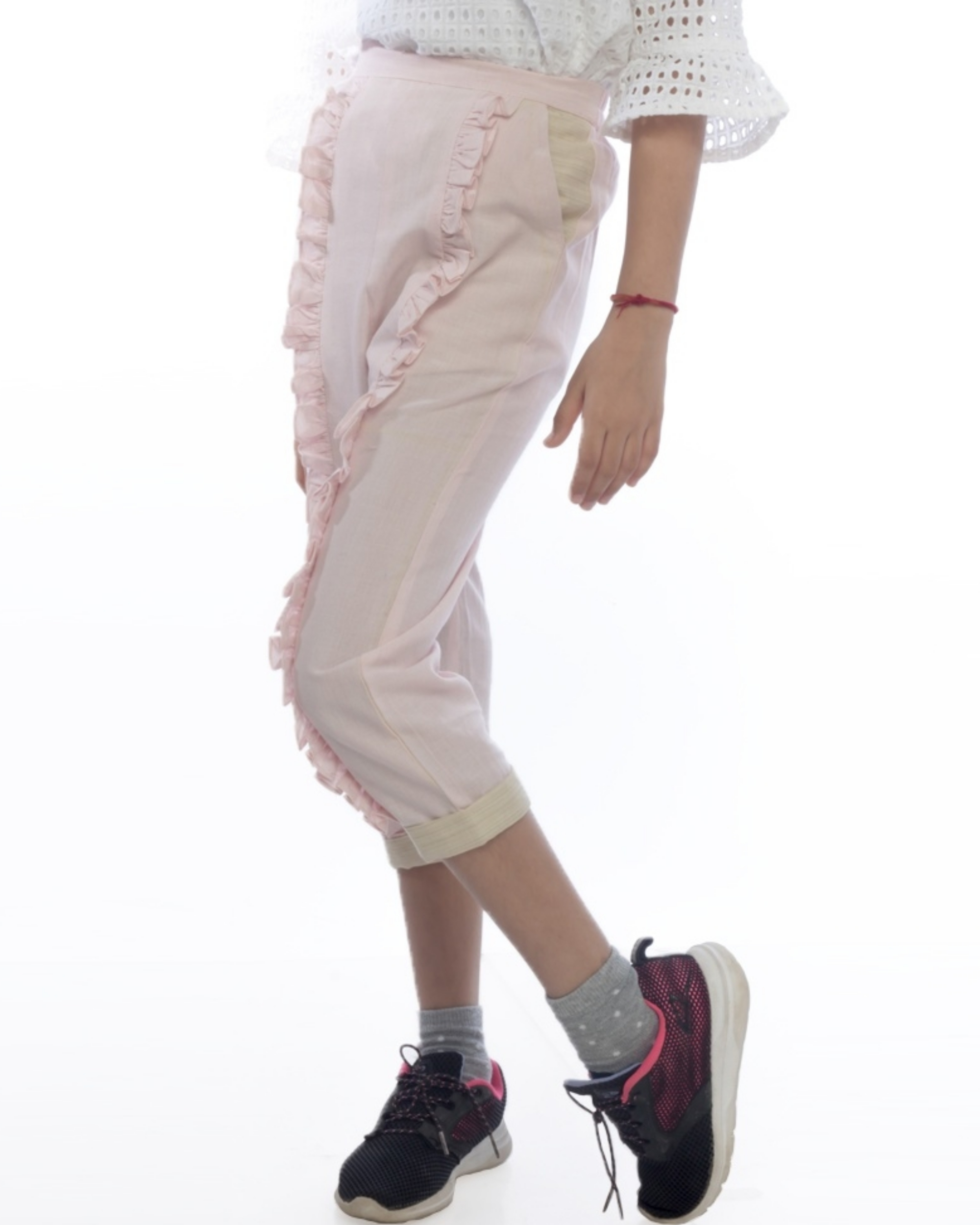 Pebble pink ruffle pants by Miko Lolo | The Secret Label