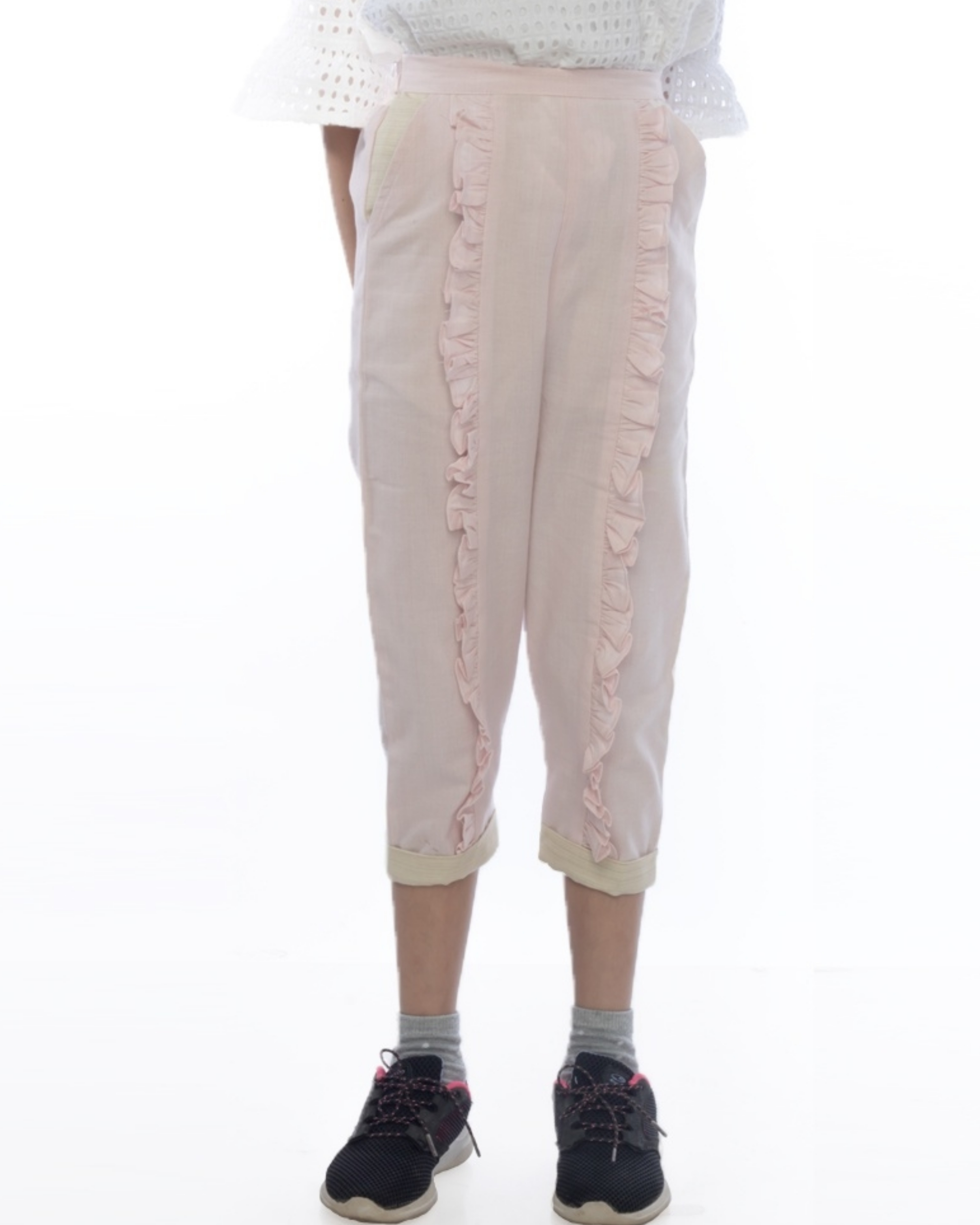 Pebble pink ruffle pants by Miko Lolo | The Secret Label
