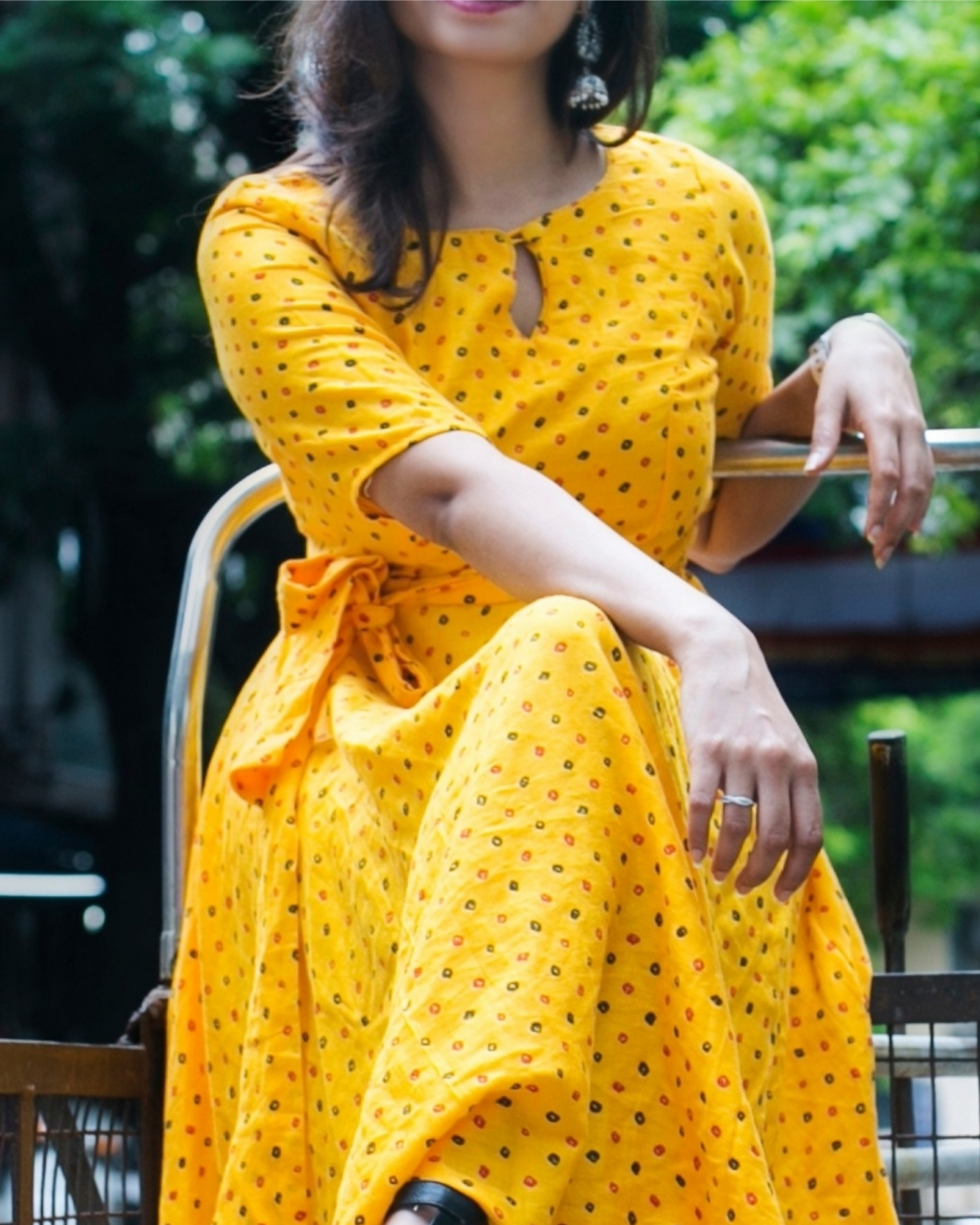 Estel yellow flair short dress by Ekanta | The Secret Label