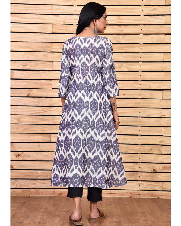 Grey ivory ikat tunic by Raasleela | The Secret Label