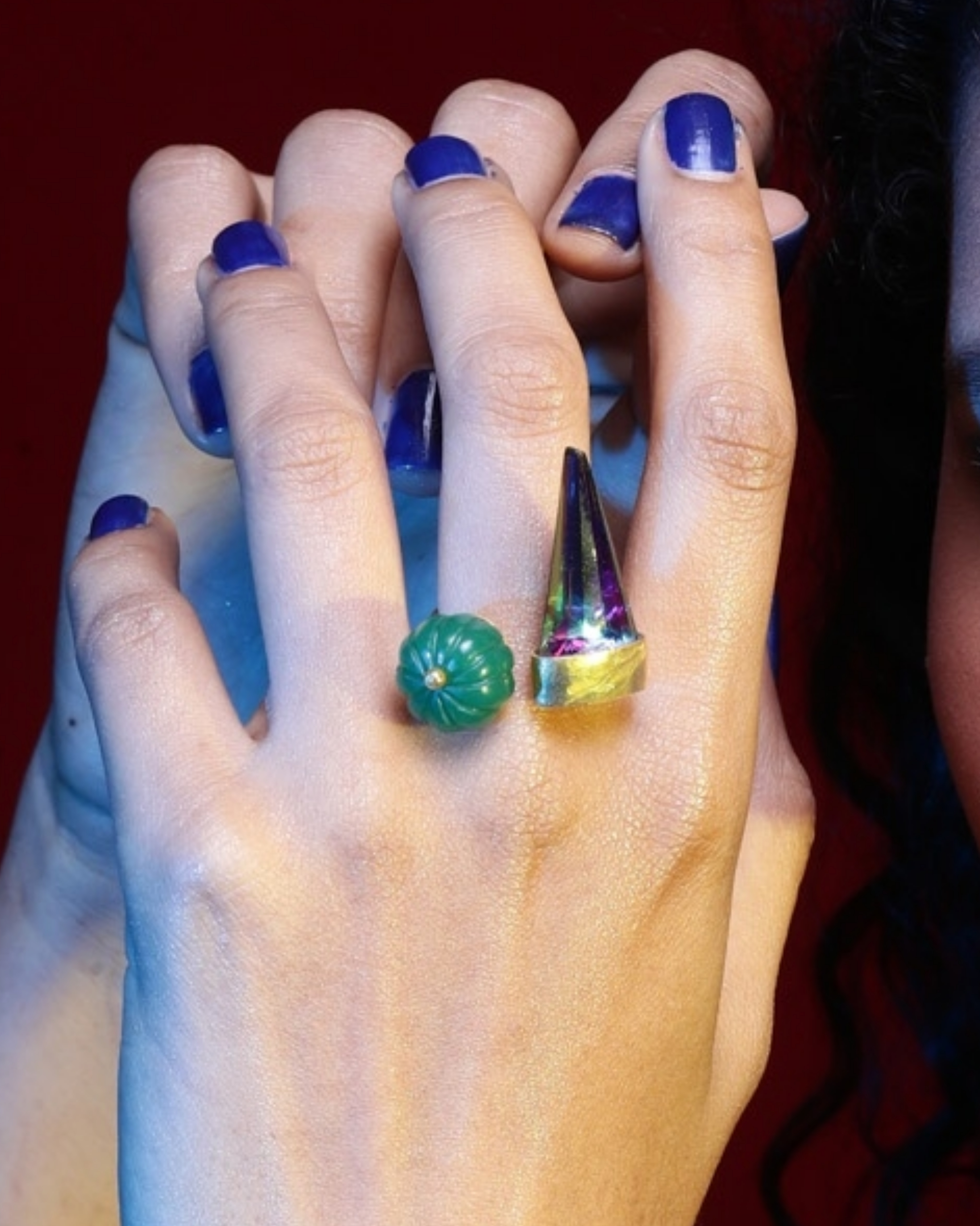 Green and gold melon ring by Nitaara | The Secret Label