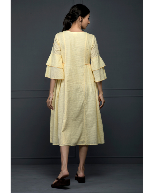 Yellow floral embroidered dress by Santav | The Secret Label