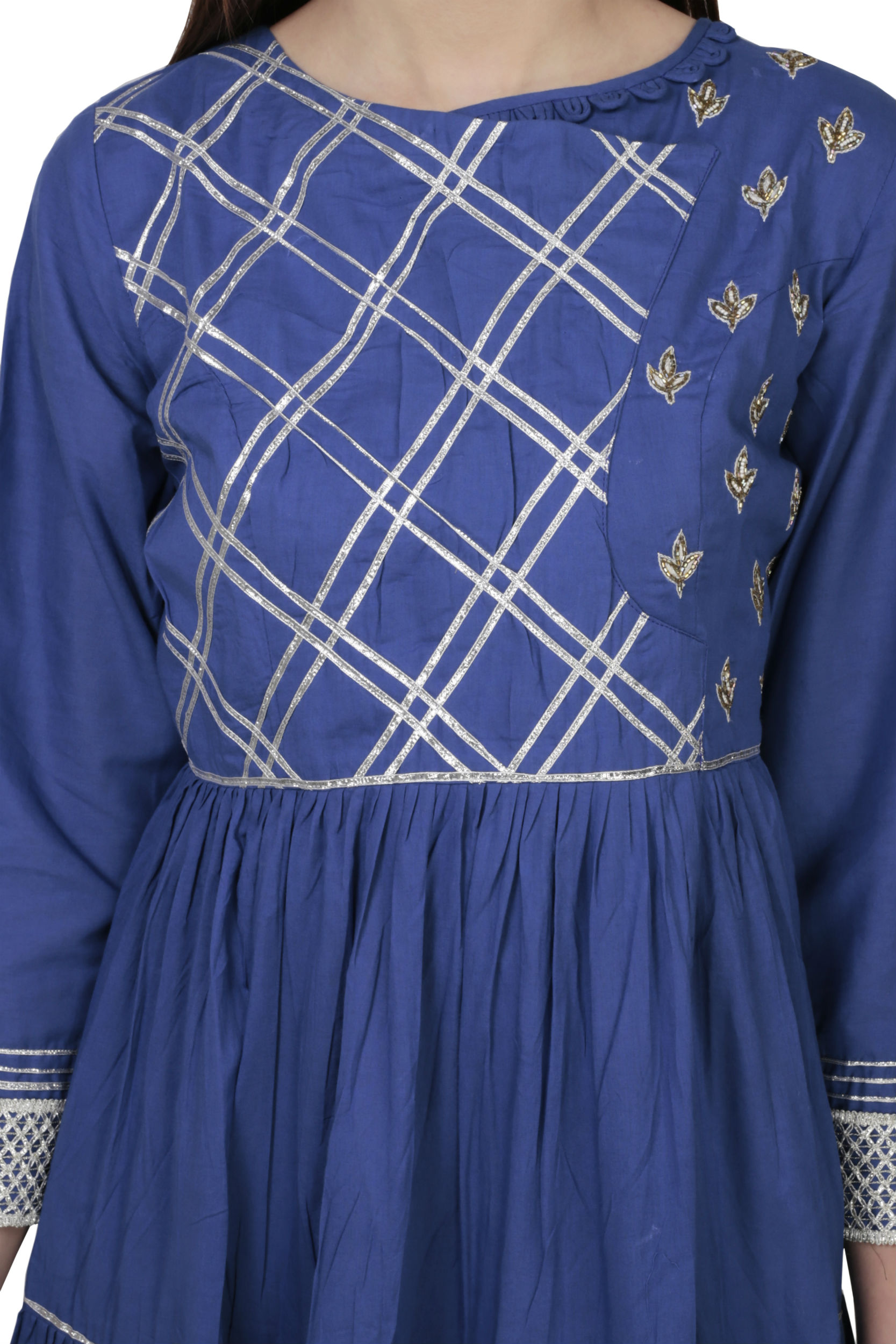 Royal blue angrakha with palazzo by Shruti Jain | The Secret Label