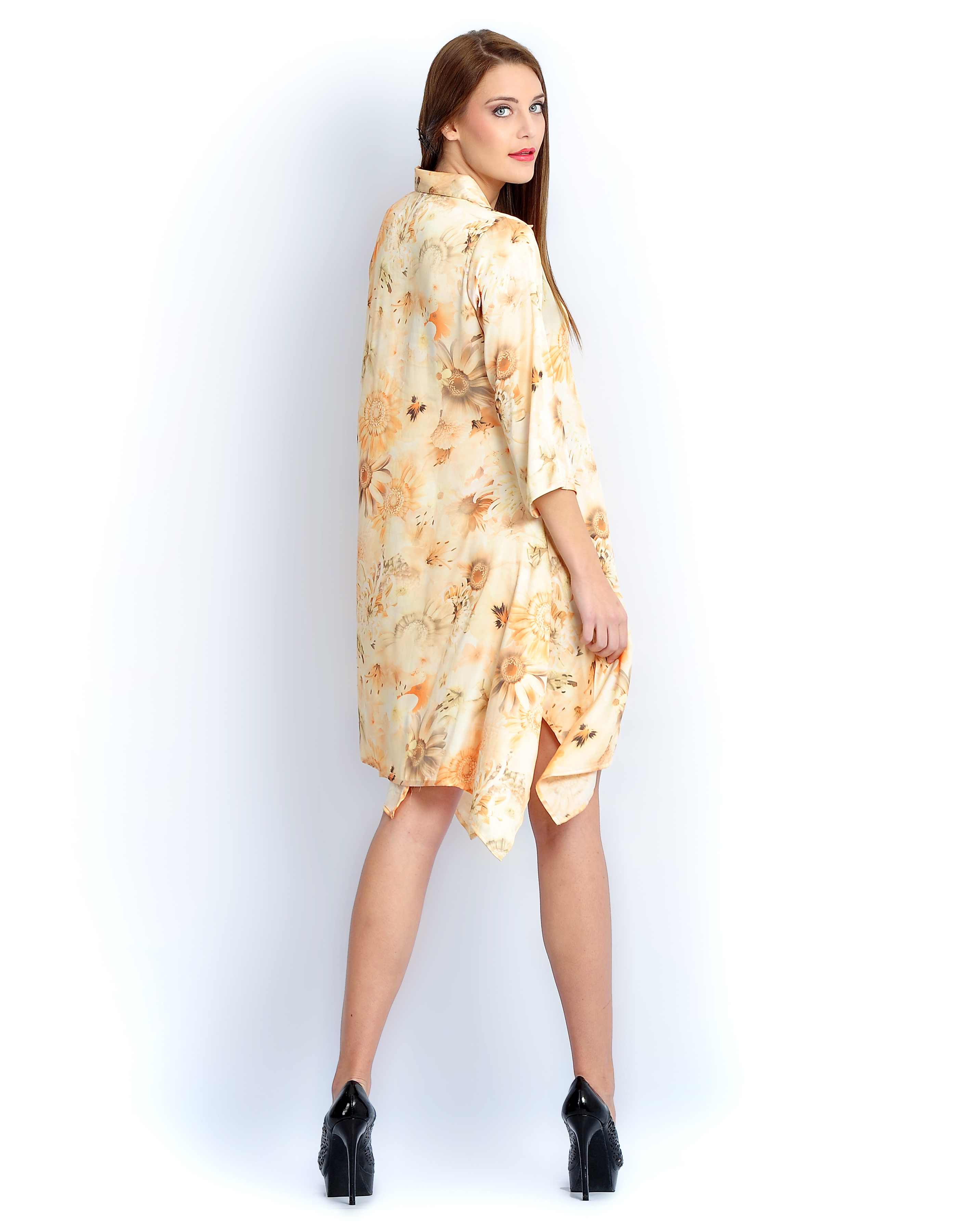 Sun flower long a-line shirt by Chique | The Secret Label