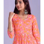 Peach phool jaal anarkali kurta and palazzo- Set Of Two by Kiswah Clothing | The Secret Label