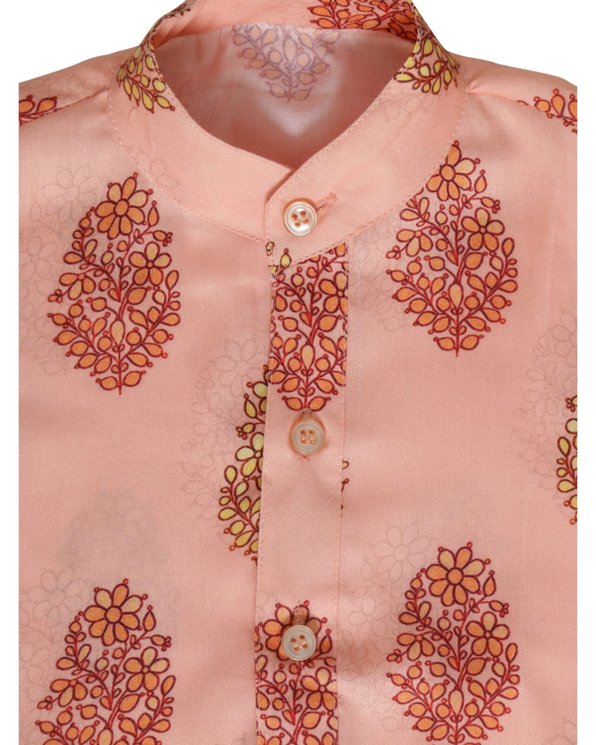 Pink Floral Printed Kurta By Gazal Pareek The Secret Label